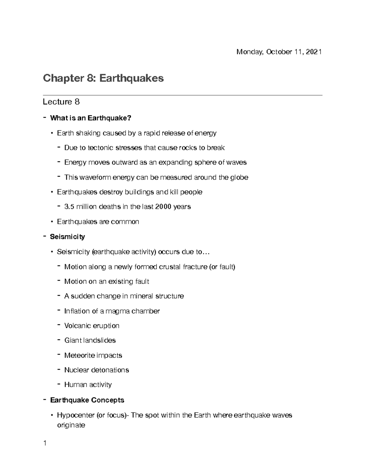Geo Ch. 8- Notetaker PDF - Monday, October 11, 2021 Chapter 8 ...