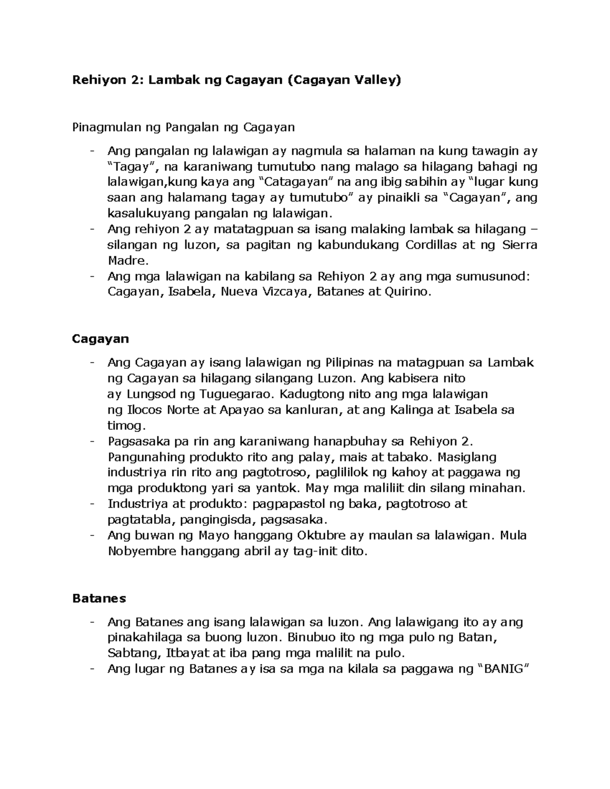 Rehiyon-2 - Filipino - Rehiyon 2: Lambak ng Cagayan (Cagayan Valley ...