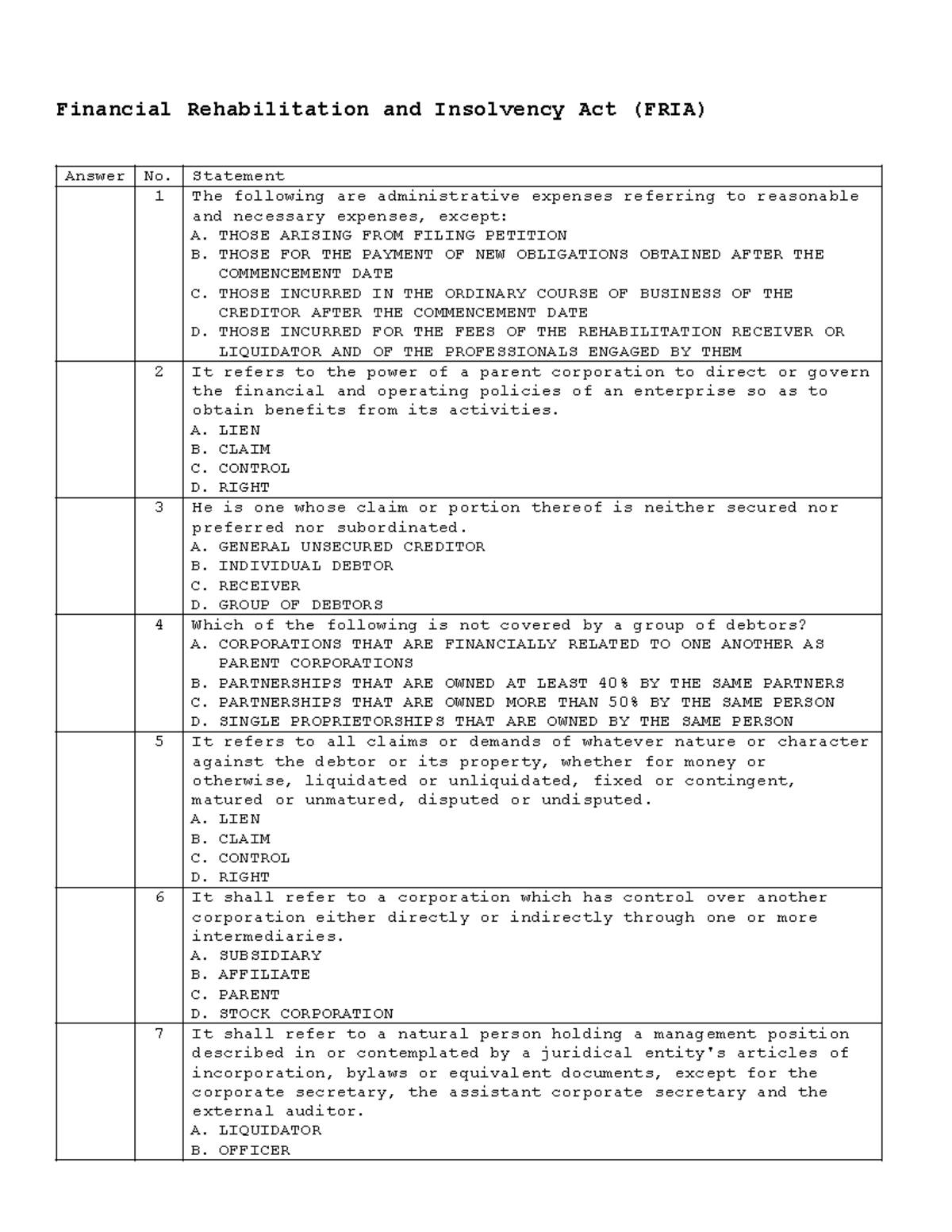 Fria-mcqs-and-ans compress - Financial Rehabilitation and Insolvency ...