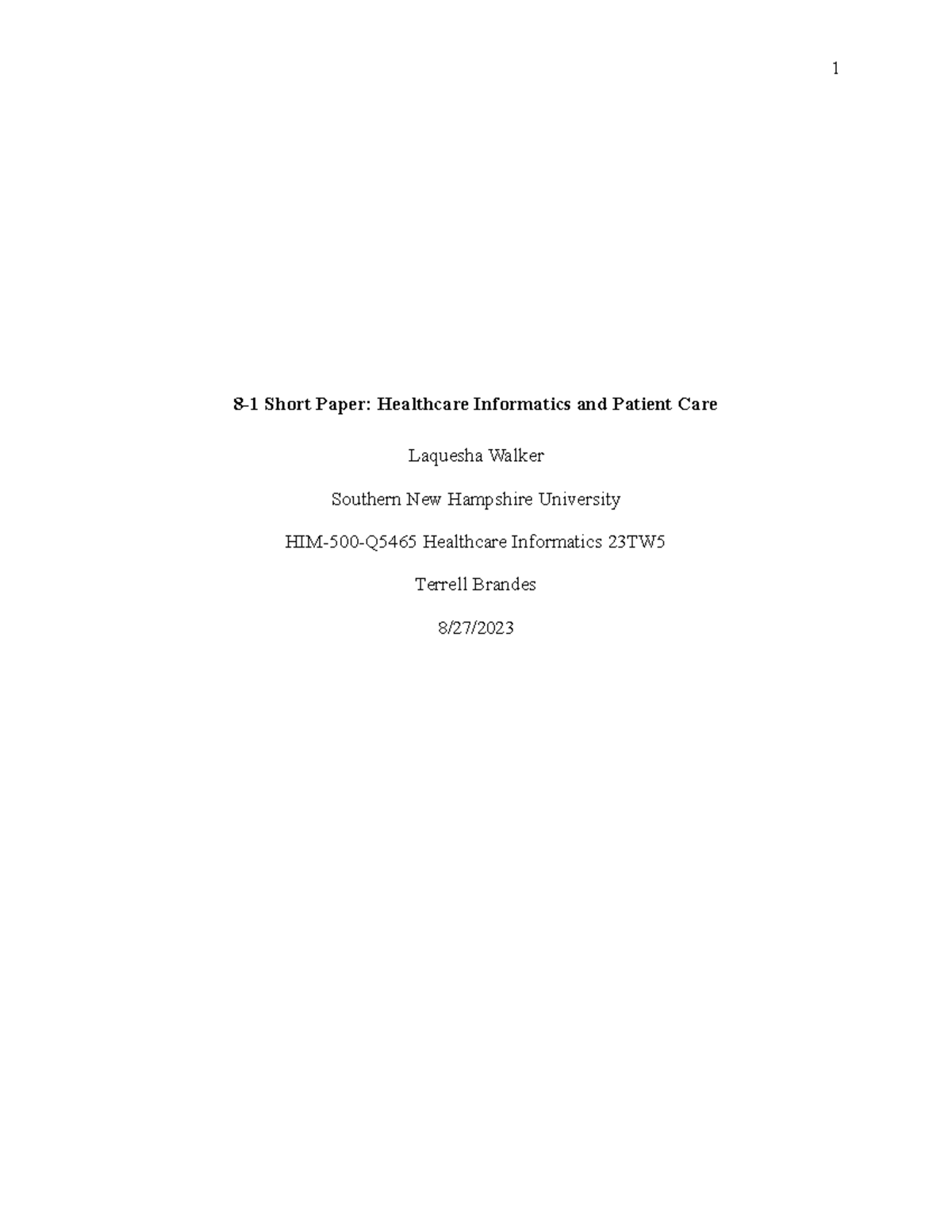 8 1 LTW Short Paper Healthcare Informatics and Patient Care LTW - 8-1 ...