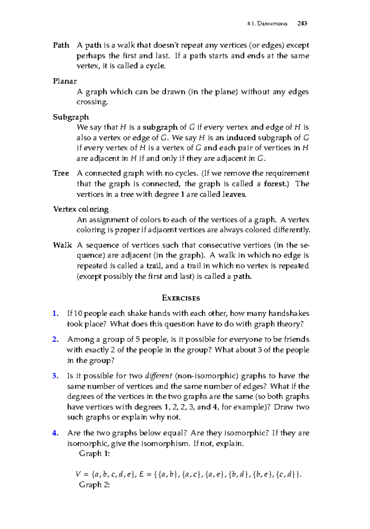 Discrete mathematics-87 - Definitions 243 Path A path is a walk that ...