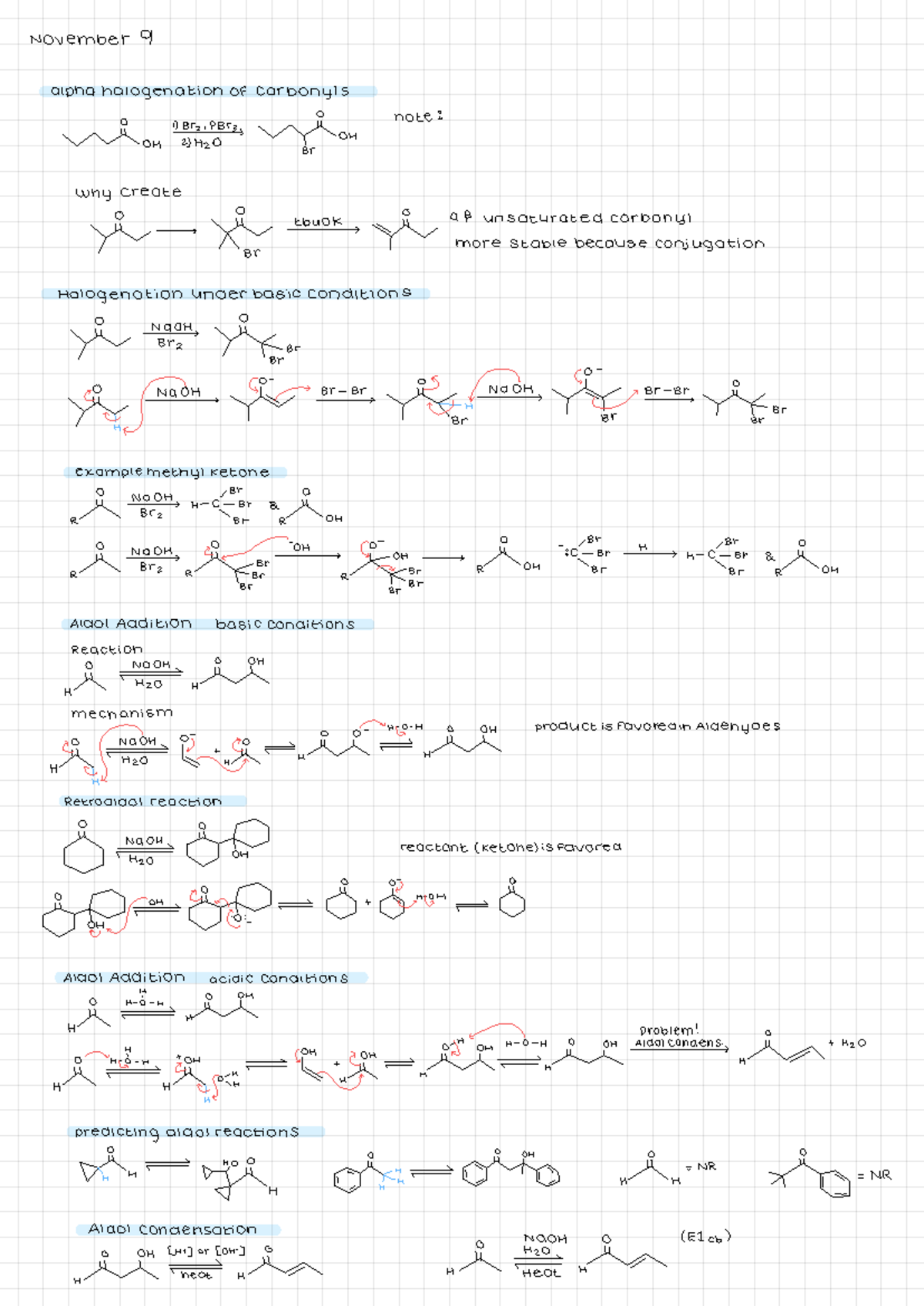 November 9 Intro to alpha carbon chemistry - November 9 ...