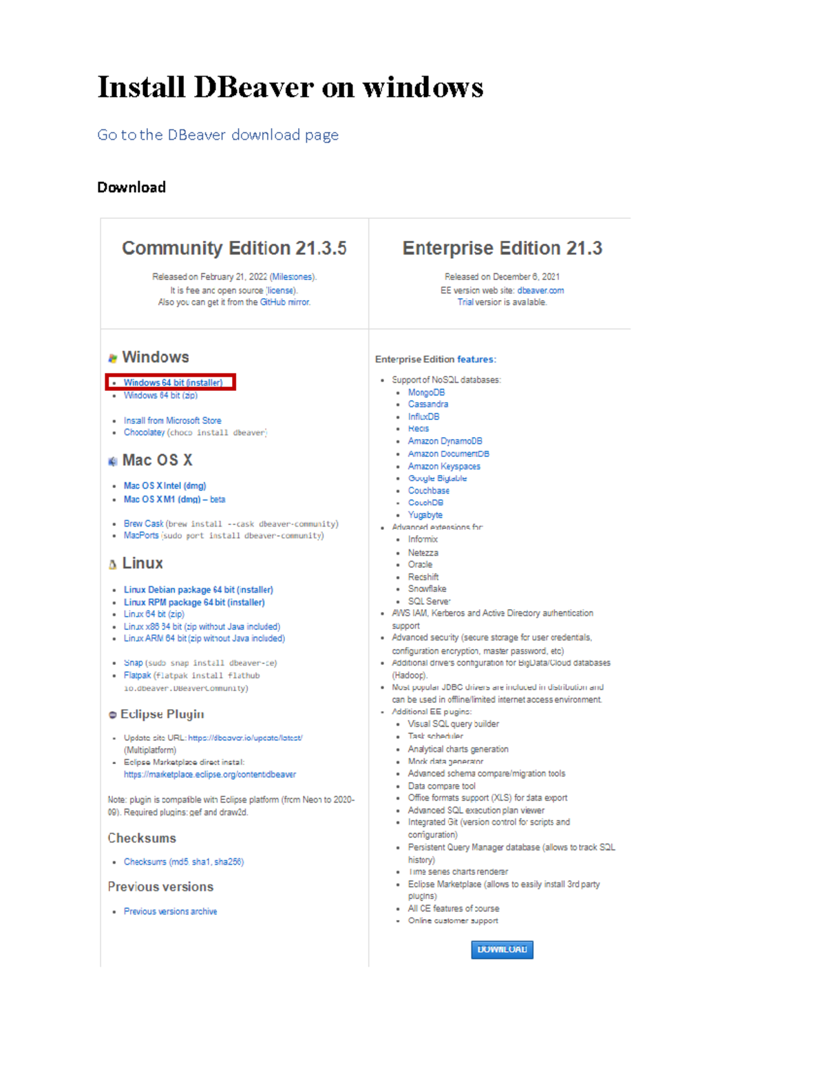 SQL Install DBeaver- How to Install Guide - Install DBeaver on windows ...