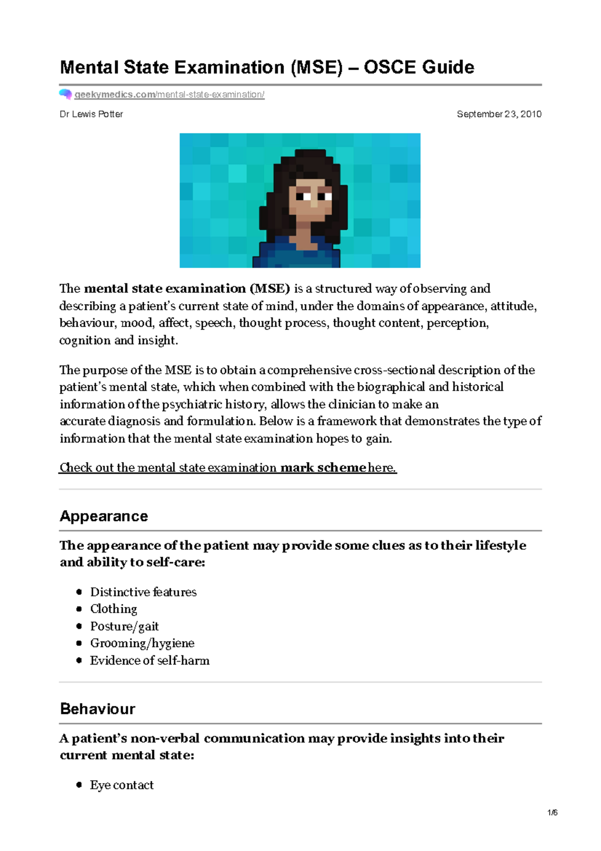 Geekymedics.com-Mental State Examination MSE OSCE Guide - Dr Lewis ...