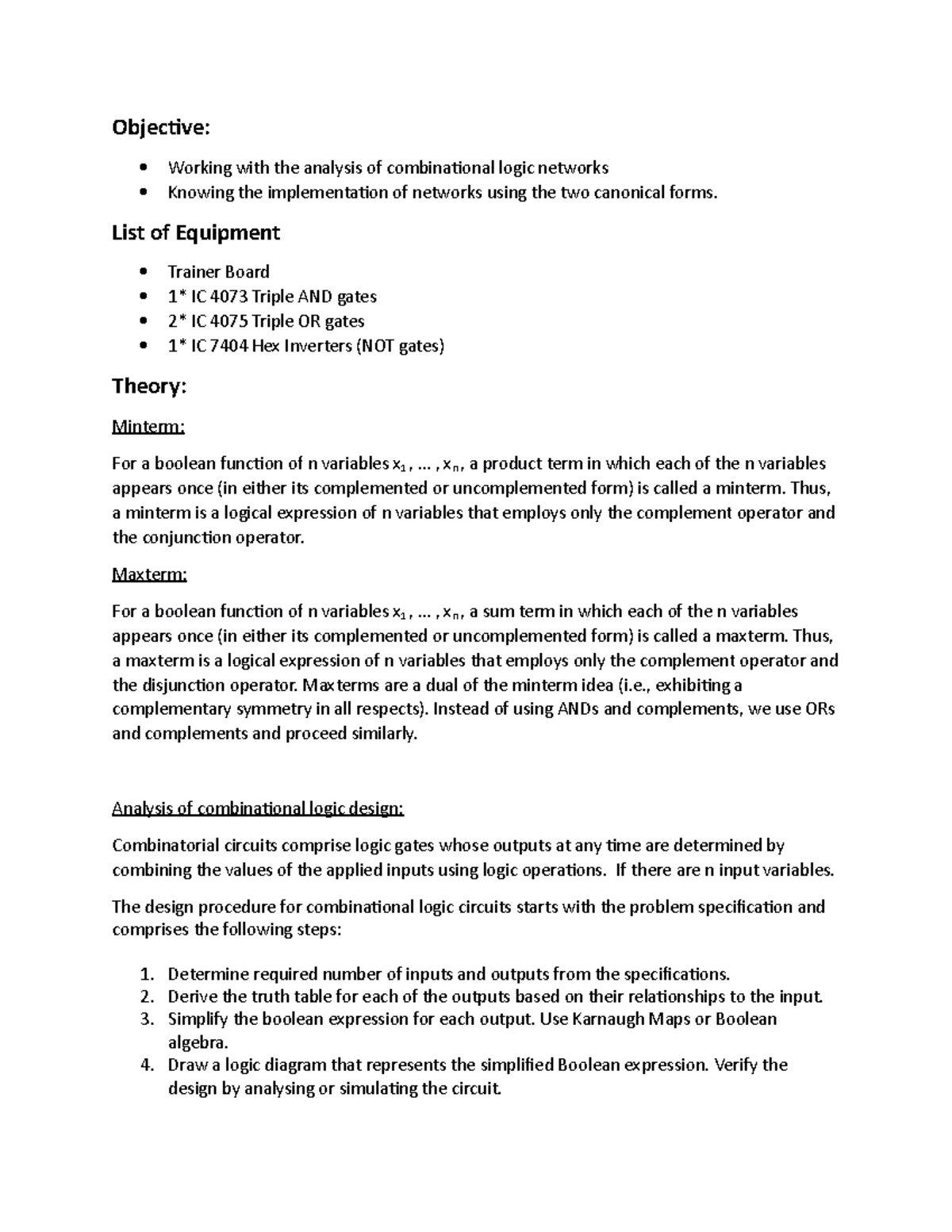 Lab 3 Report Lab 3 Report Objective Working With The Analysis Of