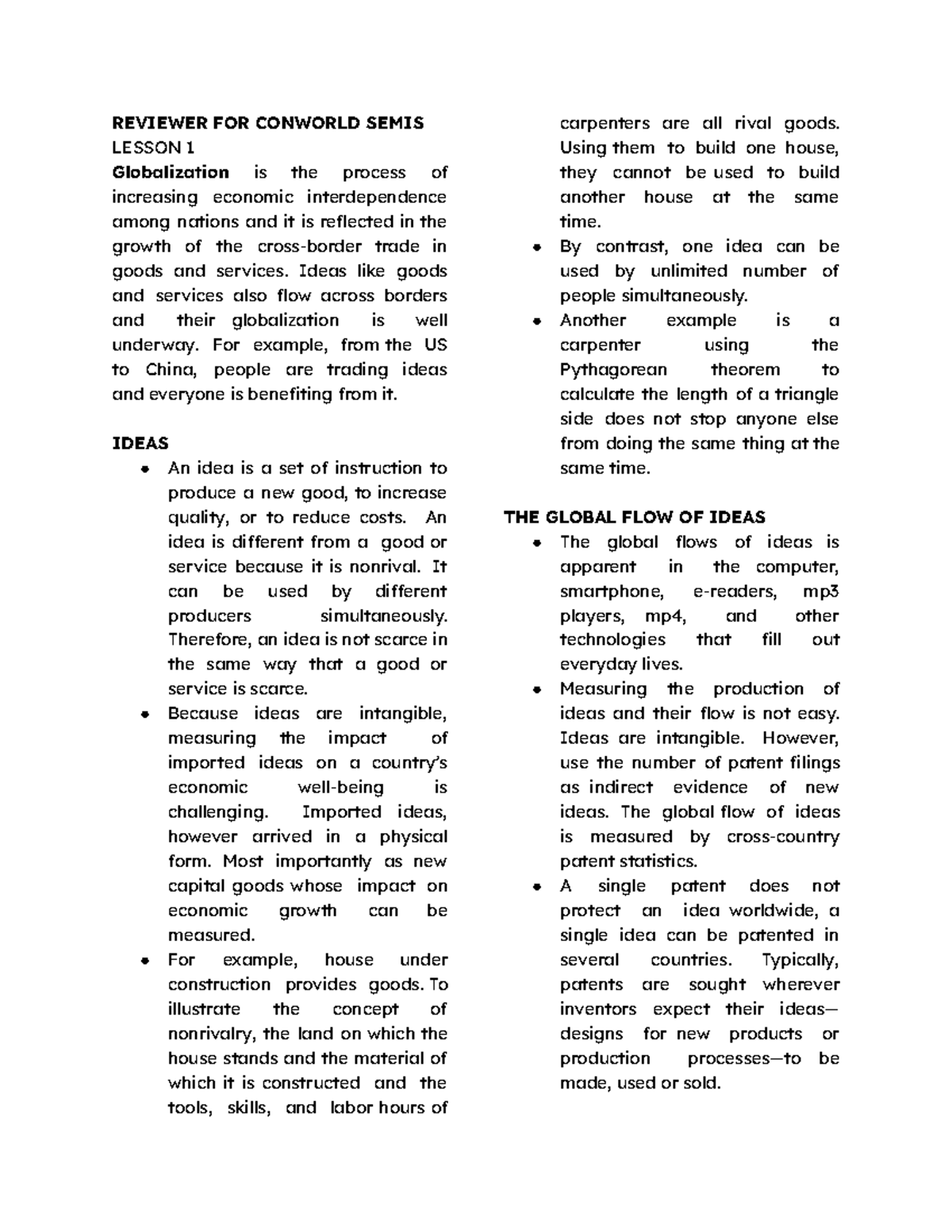 Reviewer FOR Conworld Semis - REVIEWER FOR CONWORLD SEMIS LESSON 1 ...