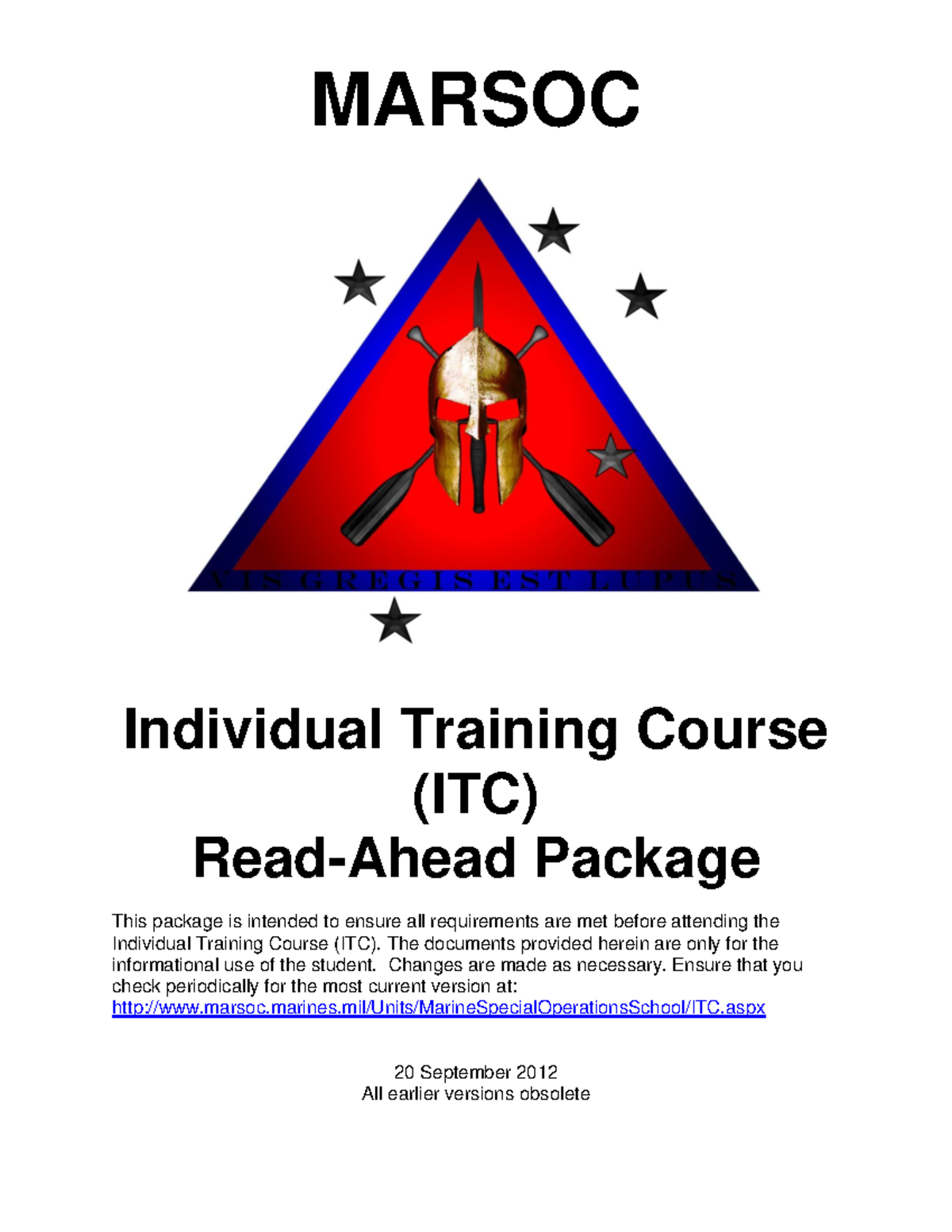 ITC Training Manual - MARSOC Individual Training Course (ITC) Read ...