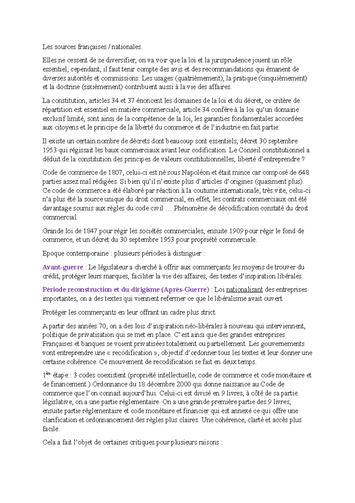 Les sources françaises - Les sources nationales. Elles ne cessent de se ...