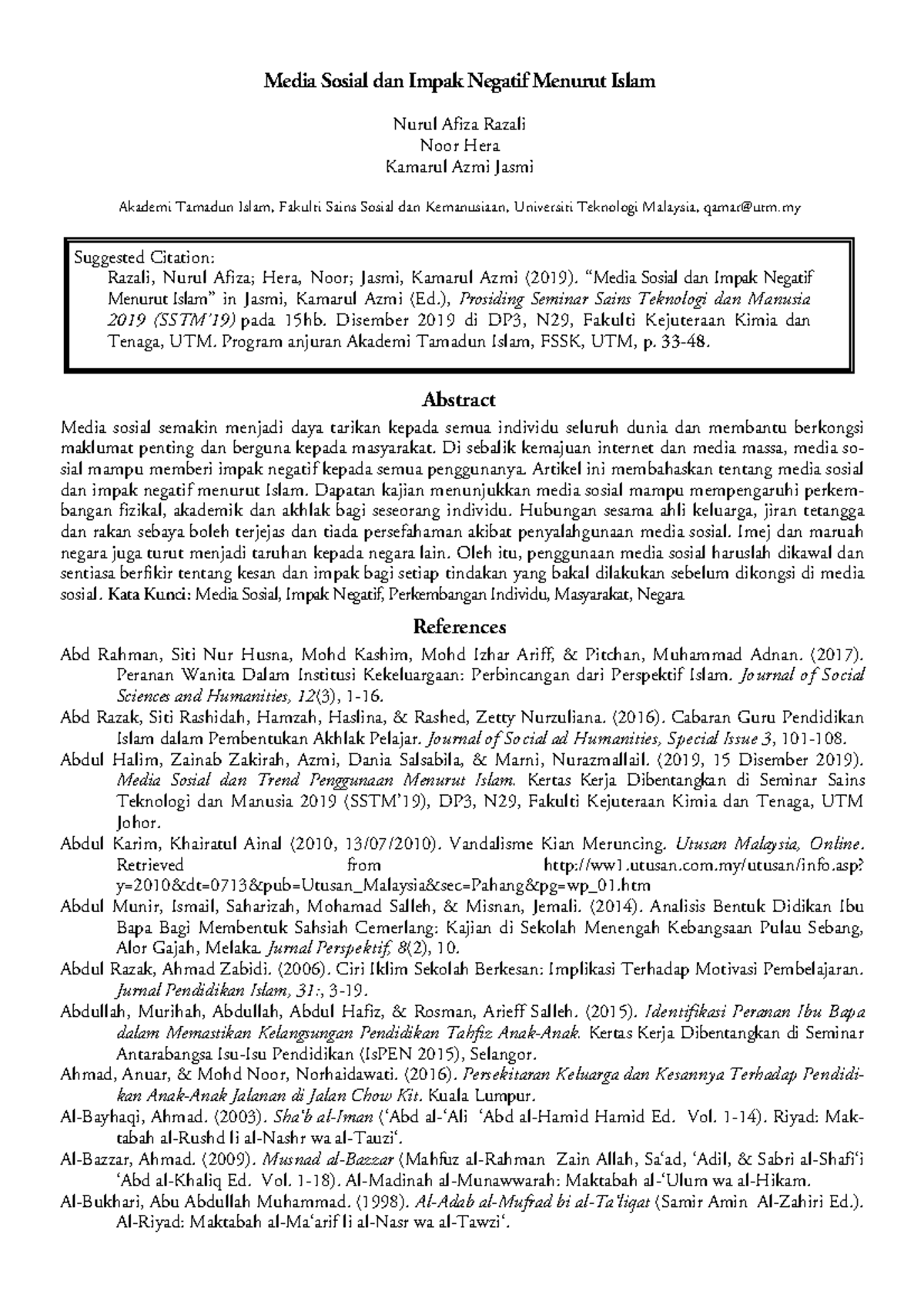 Article 3 for student uitm - Diploma of Communication & Media Studies ...