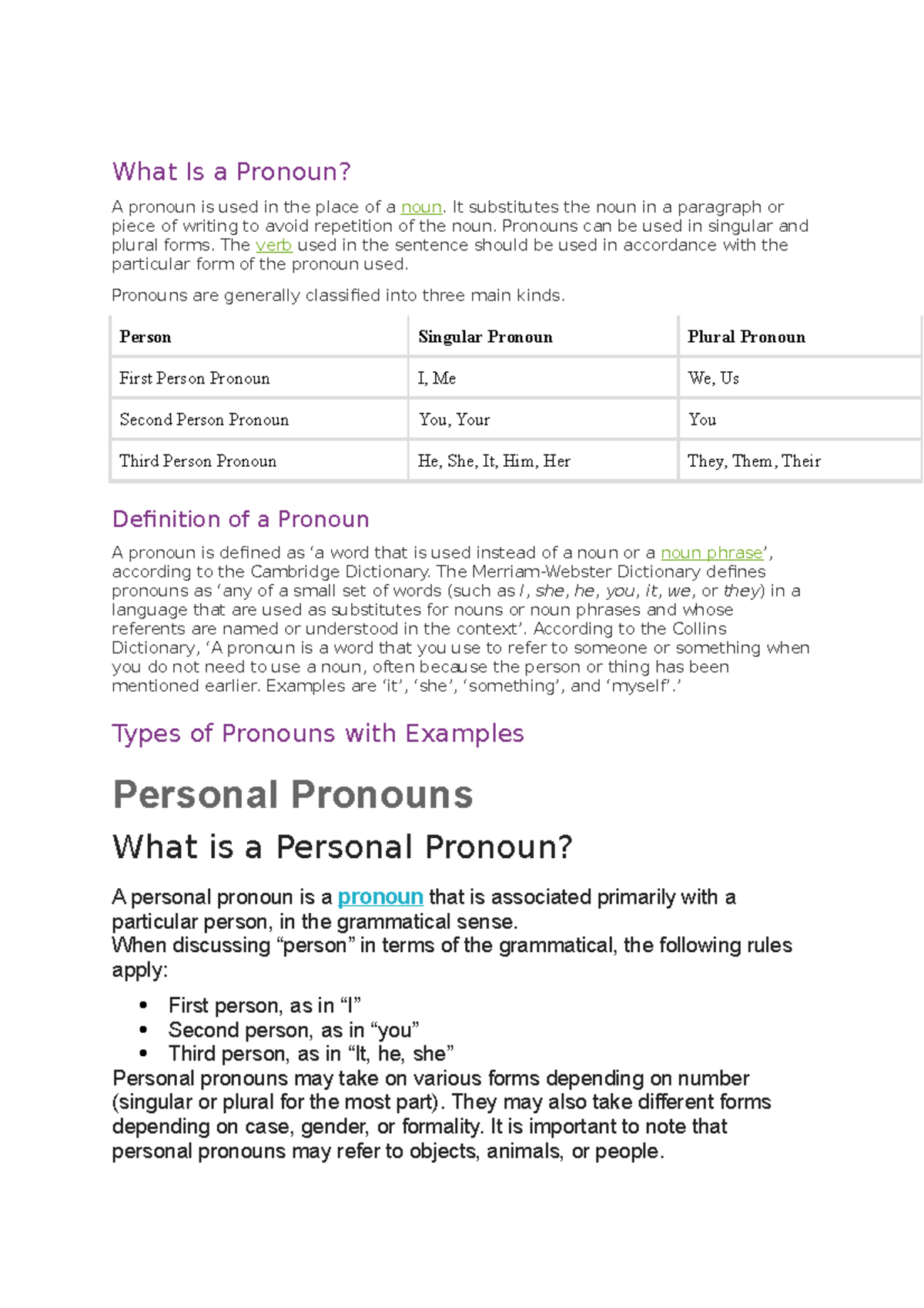 What Is a Pronoun - grammar - What Is a Pronoun? A pronoun is used in ...