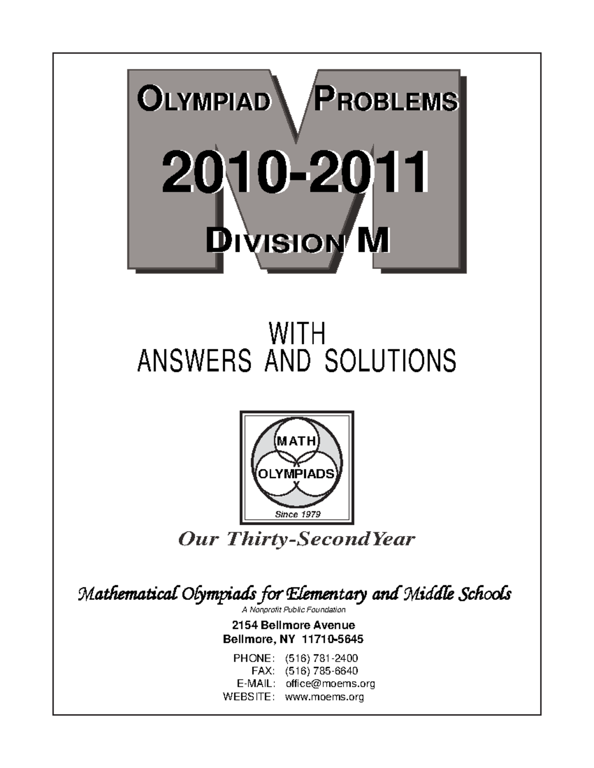 240890462 M Olympiad Sample - OLYMPIAD PROBLEMS 2010- DIVISION M ...