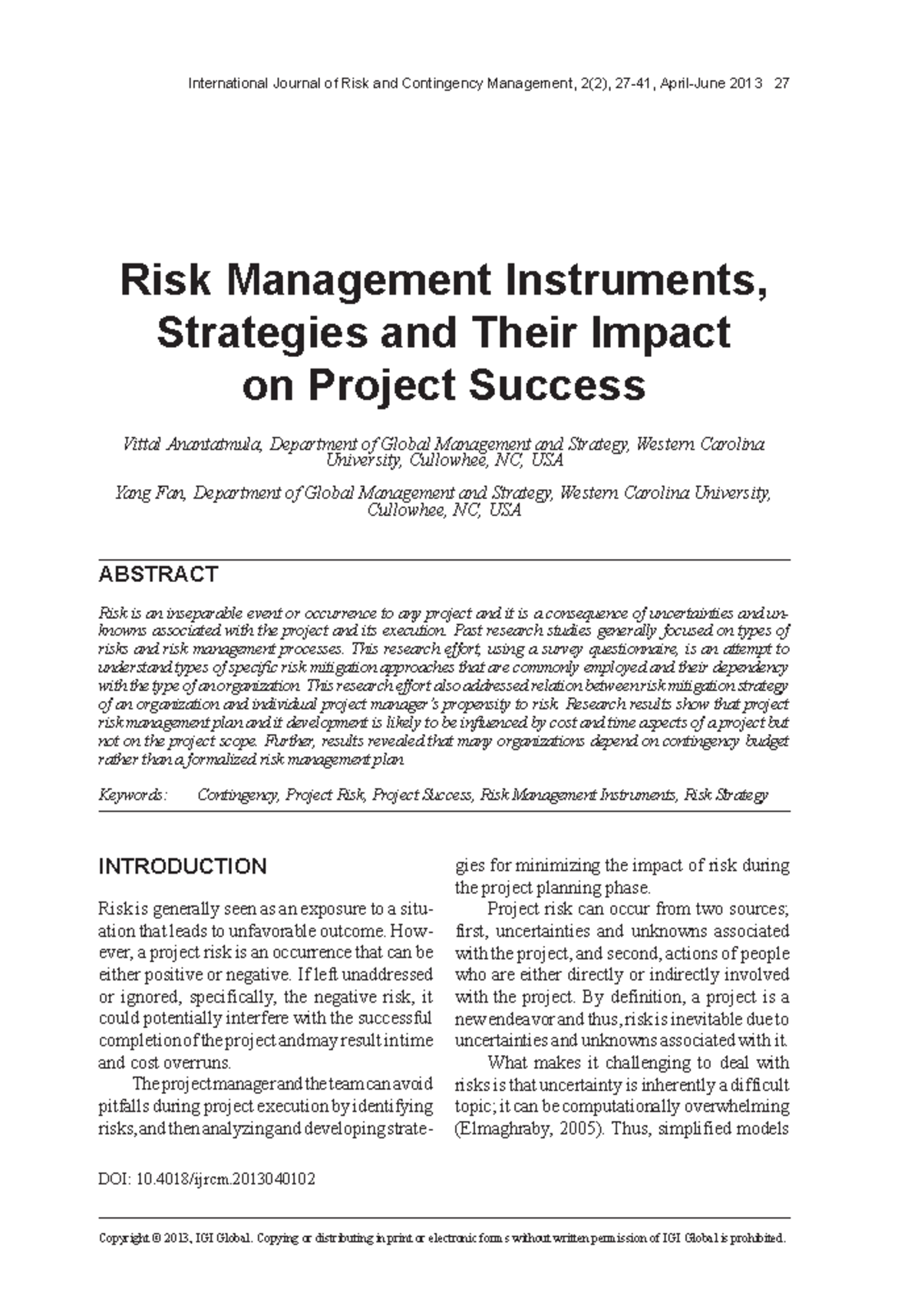 Risk management instrument - Risk Management Instruments, Strategies ...