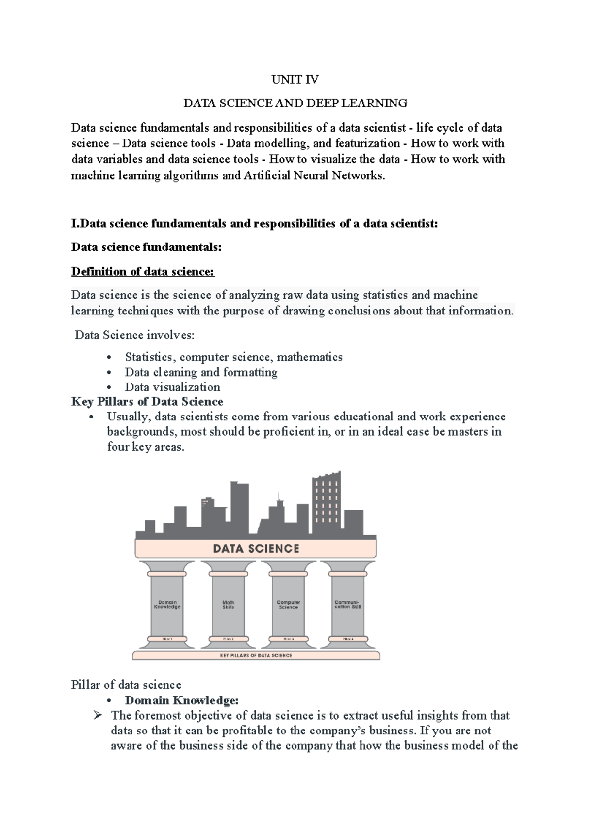 DEEP Learning UNIT-4 - UNIT IV DATA SCIENCE AND DEEP LEARNING Data ... DEEP Learning UNIT-4 - UNIT IV DATA SCIENCE AND DEEP LEARNING Data ...