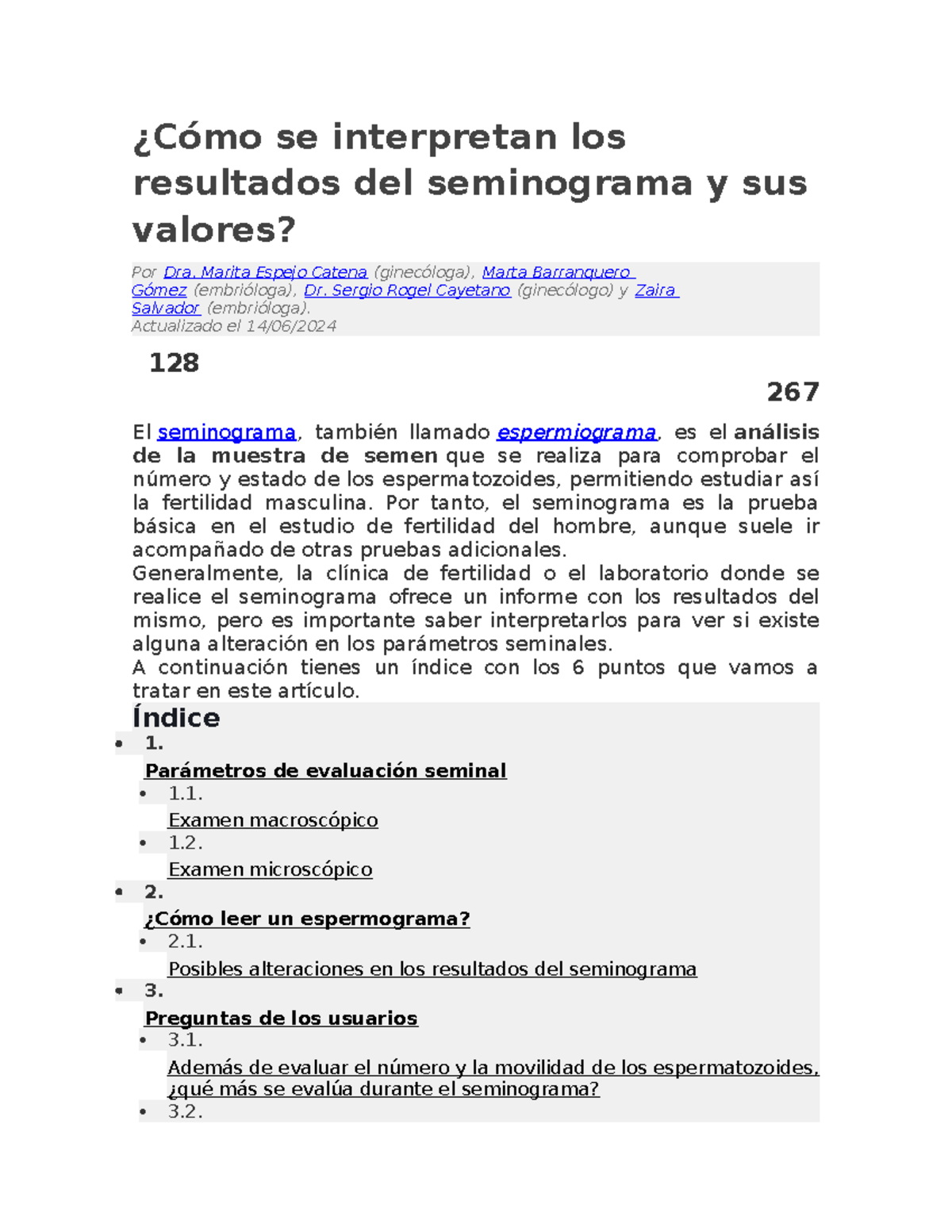 Semiograma - Caracteristicas de Evaluacion de Espermatobioscopia ...