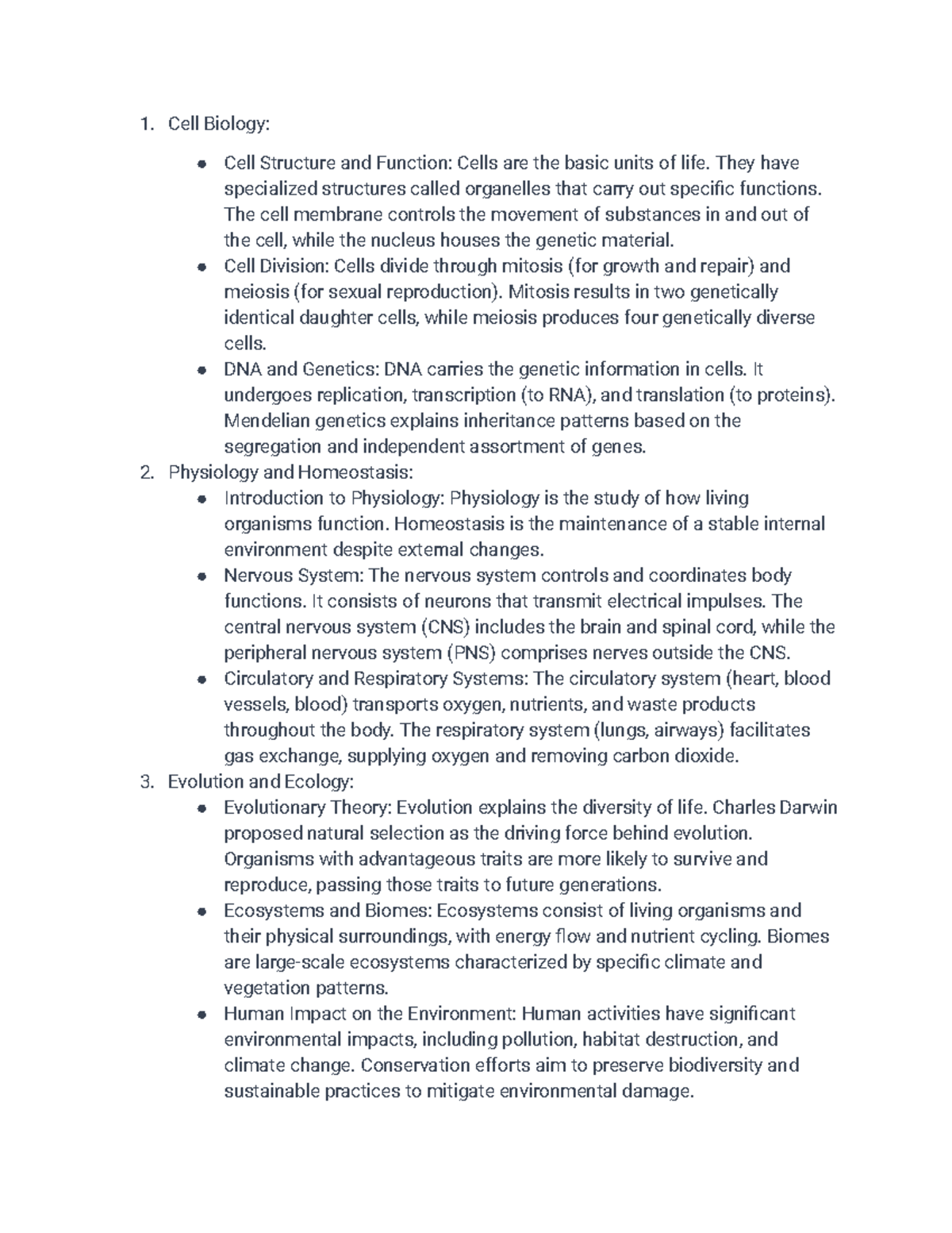 General Bio 102 summary - Cell Biology: Cell Structure and Function ...