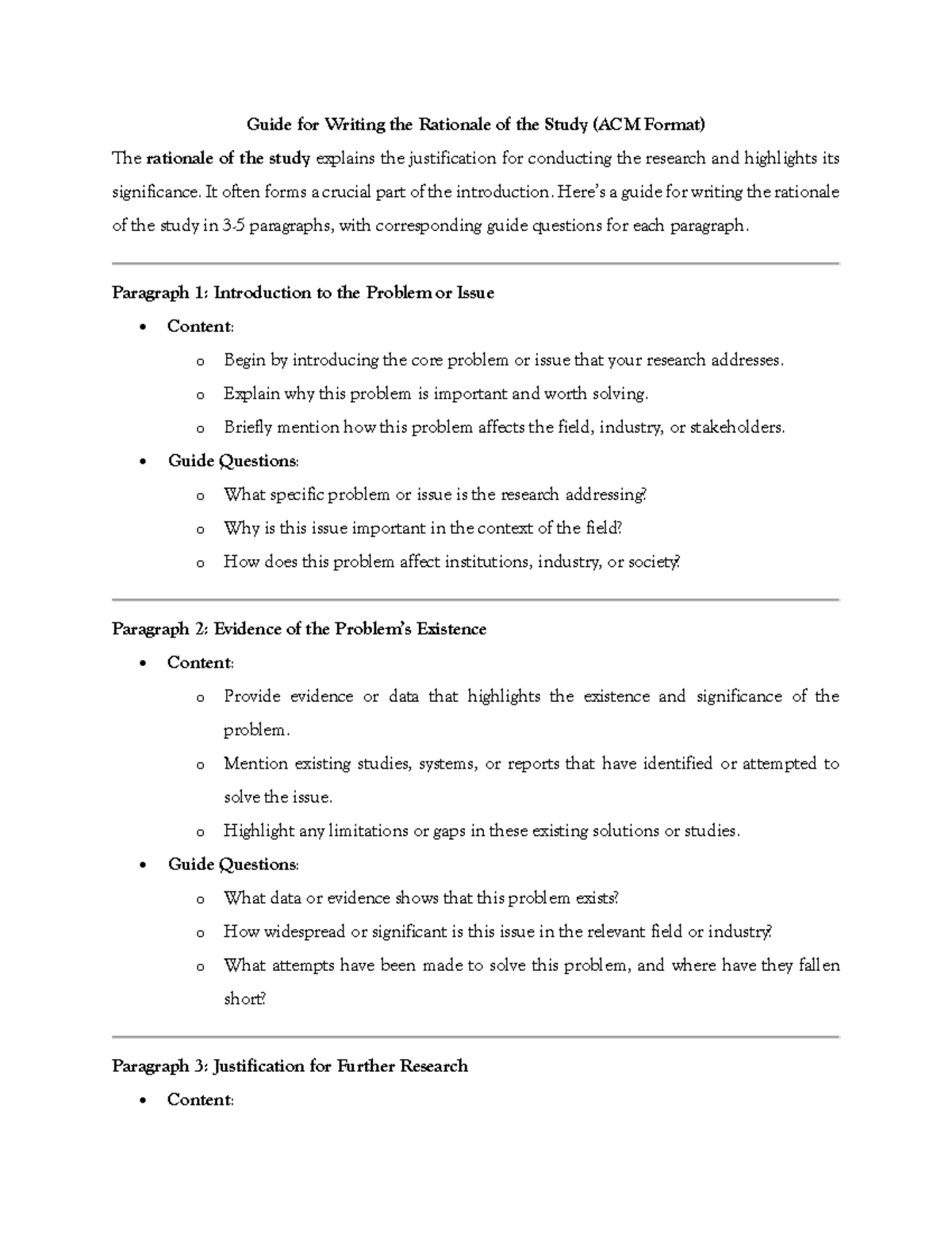 Guidelines IN Writing THE Rationale OF THE Study - Guide for Writing ...