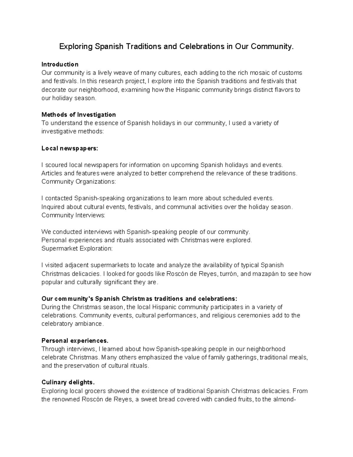 Exploring Spanish Traditions and Celebrations in Our Community ...