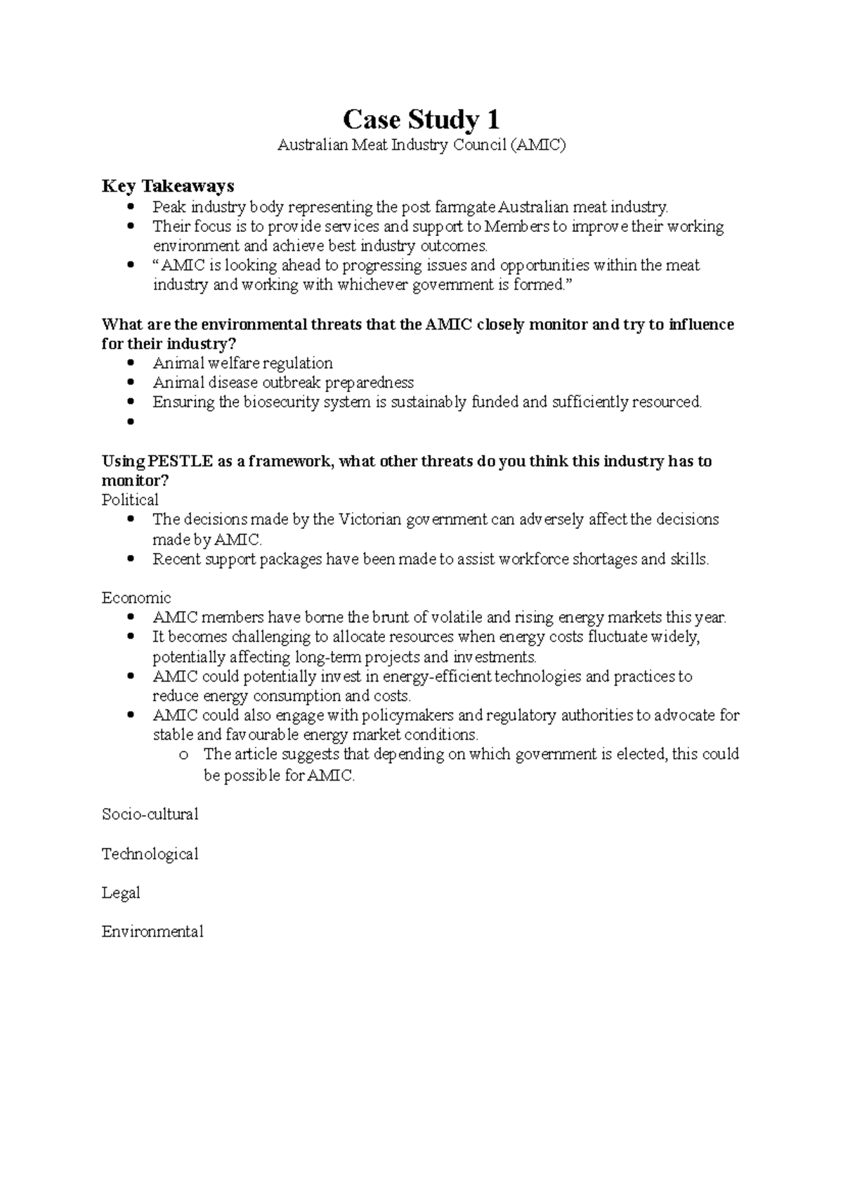 Case Study 1 - work - Case Study 1 Australian Meat Industry Council ...