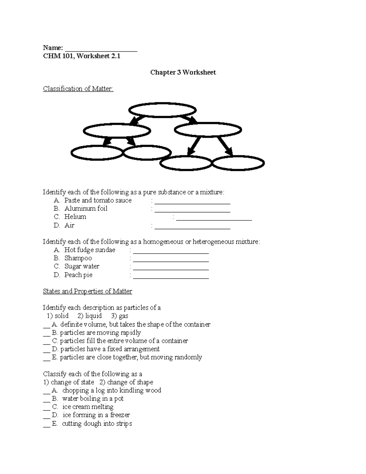 CHM101 T2 Worksheet - Name: ____________________ CHM 101, Worksheet 2 ...