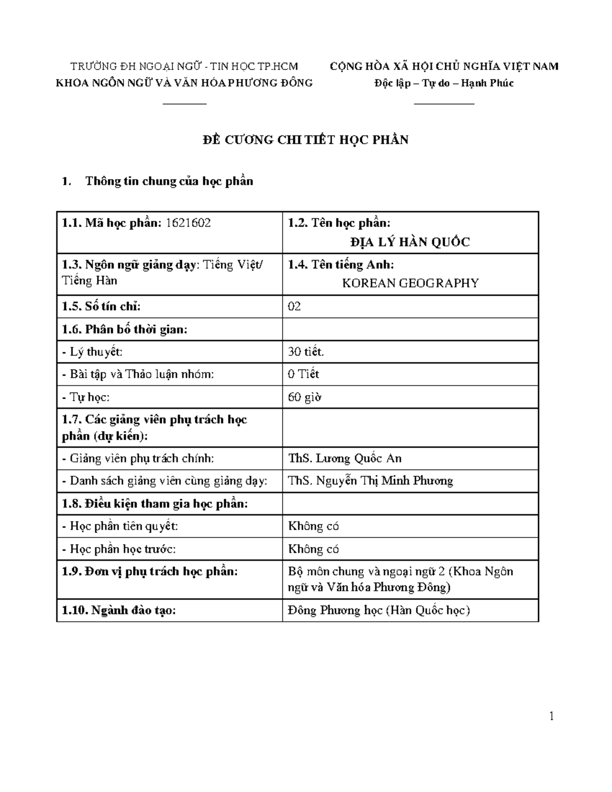 Dp mc dia ly han quoc - HỌC ĐỊA LÝ HÀN QUỐC - TRƯỜNG ĐH NGOẠI NGỮ - TIN ...