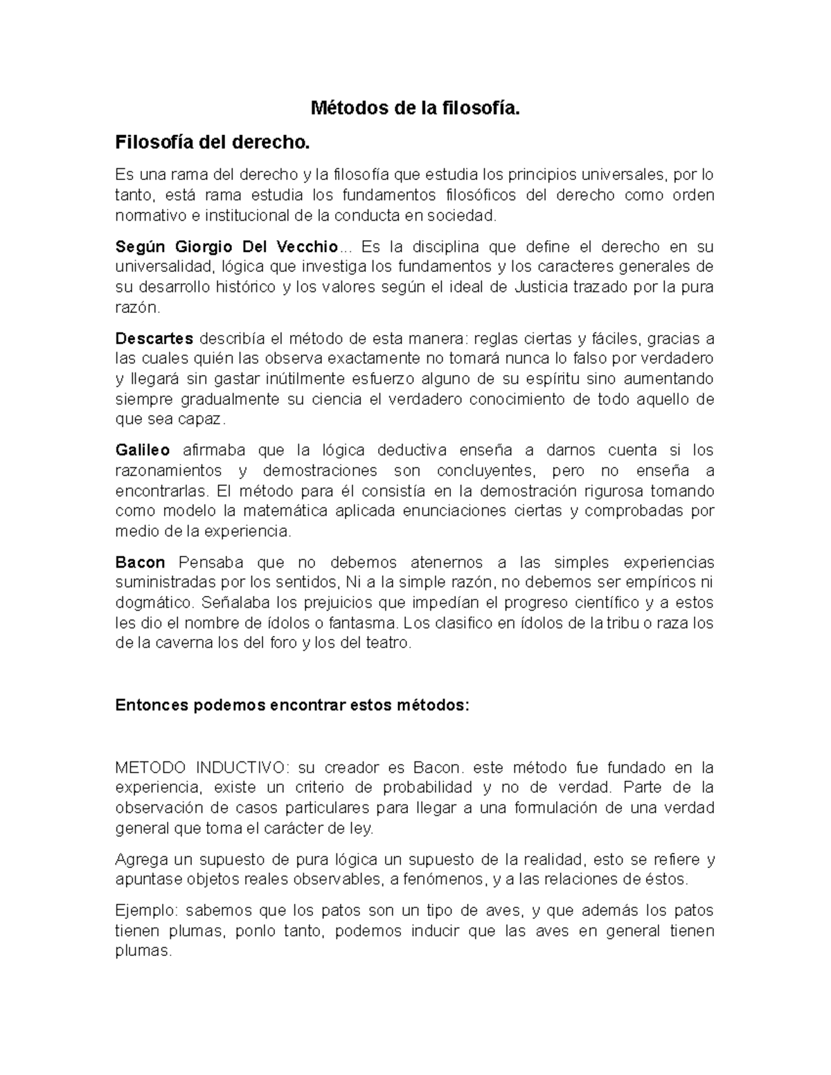 Metodos De La Filosofia Métodos De La Filosofía Filosofía Del
