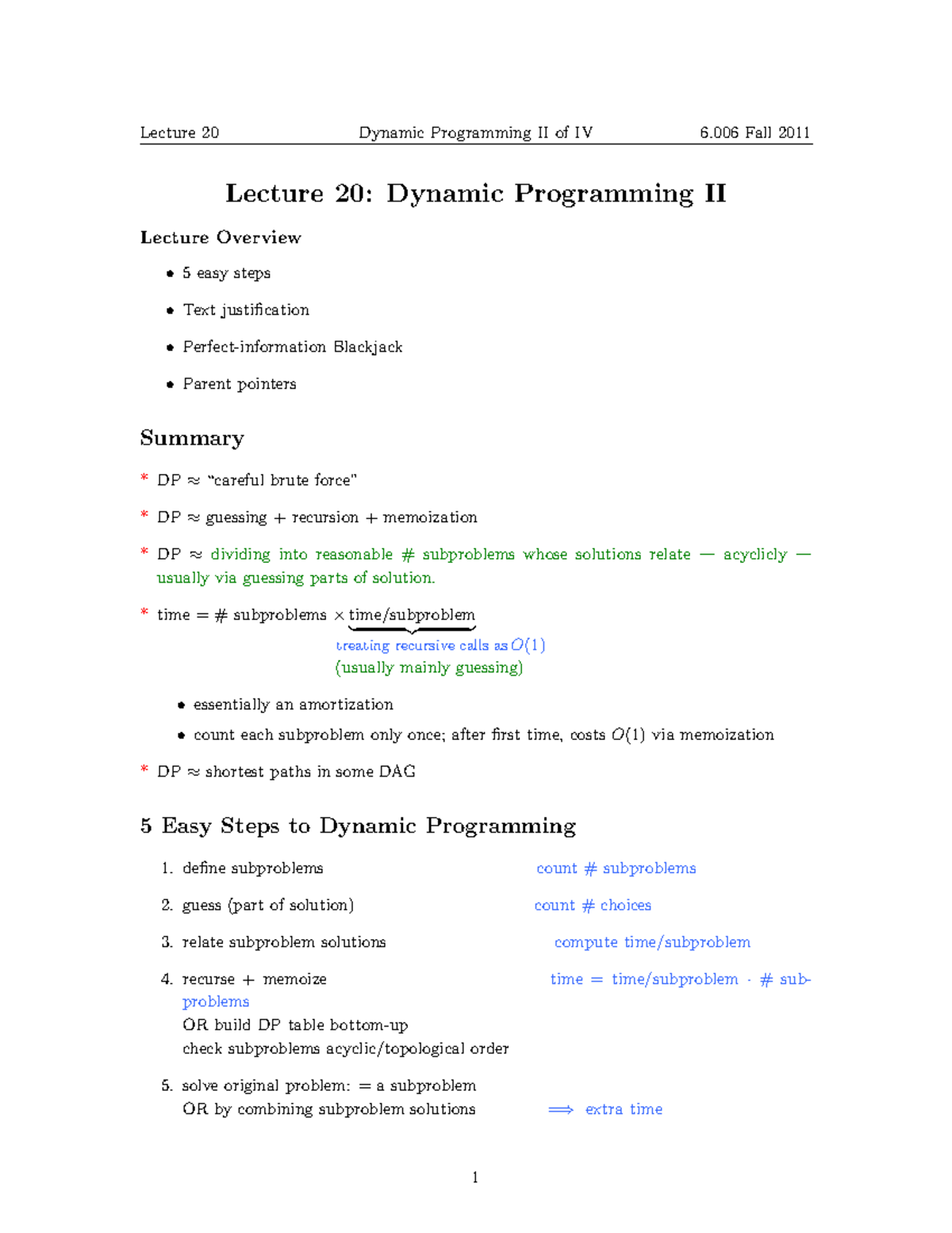 9f38f5c9ff4172f8b58be390c89b61d2 Mit6 006f11 Lec20 Lecture 20 Dynamic Programming Ii