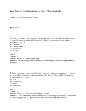 Bates Test questions The Abdomen - Bates’ Guide to Physical Examination ...