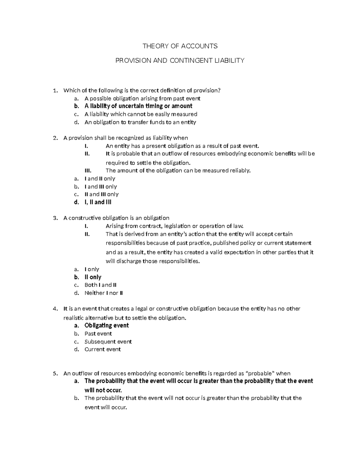 Cabrera Raymend Contingent Liability - THEORY OF ACCOUNTS PROVISION AND ...