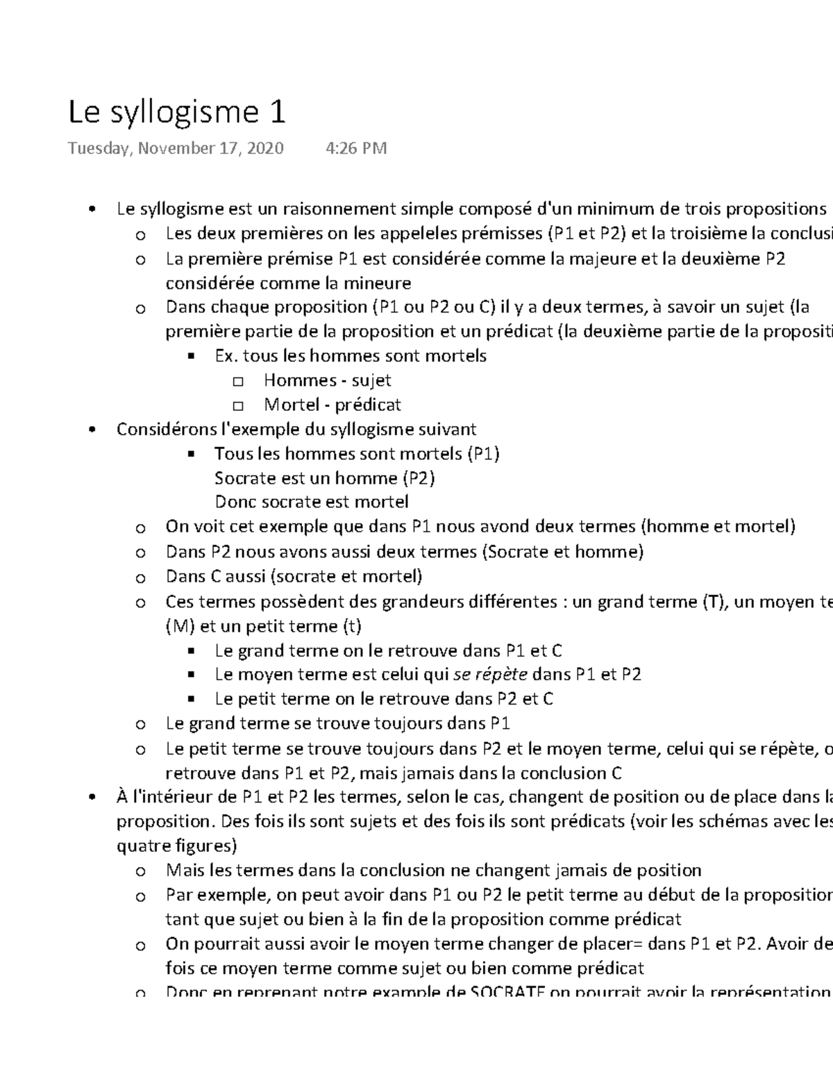 Le syllogisme - tous les hommes sont mortels Hommes -sujet Mortel ...