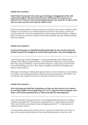 Module 7 short responses - Module Seven Question 1 Approach the clips ...
