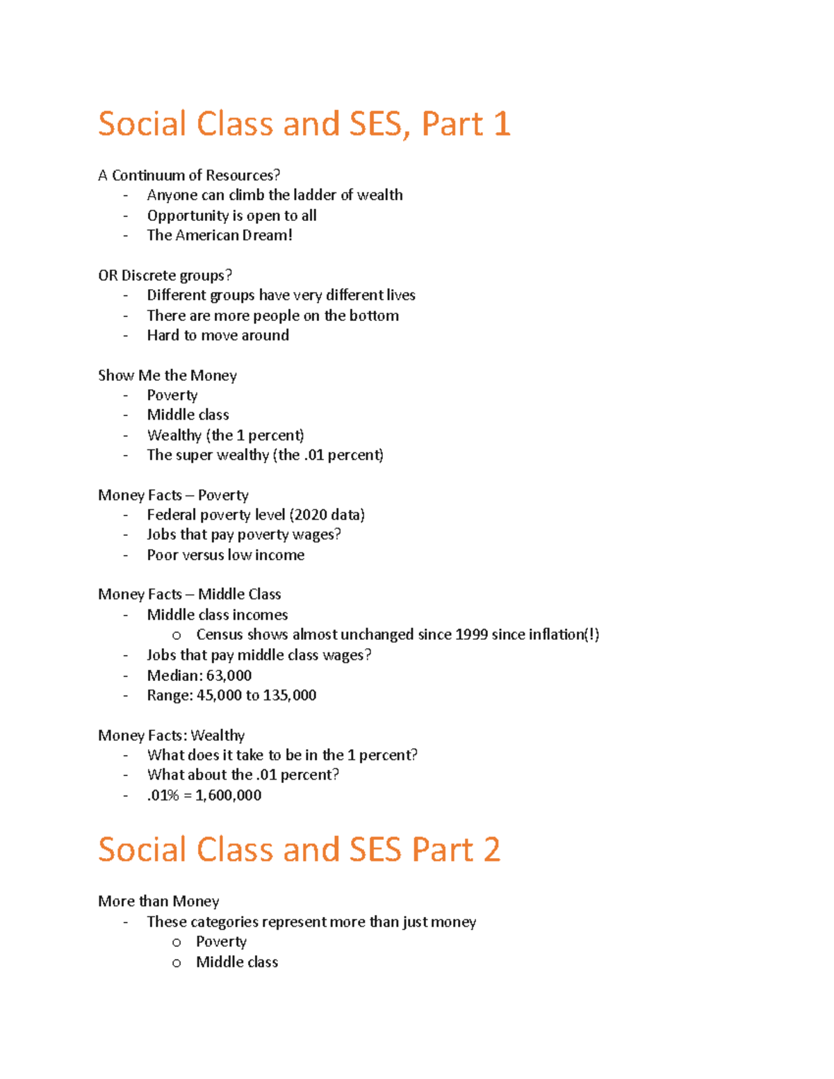 Hdfs Week 3 Week 3 Lecture Notes Hdfs 202 Social Class And Ses Part 1 A Continuum Of