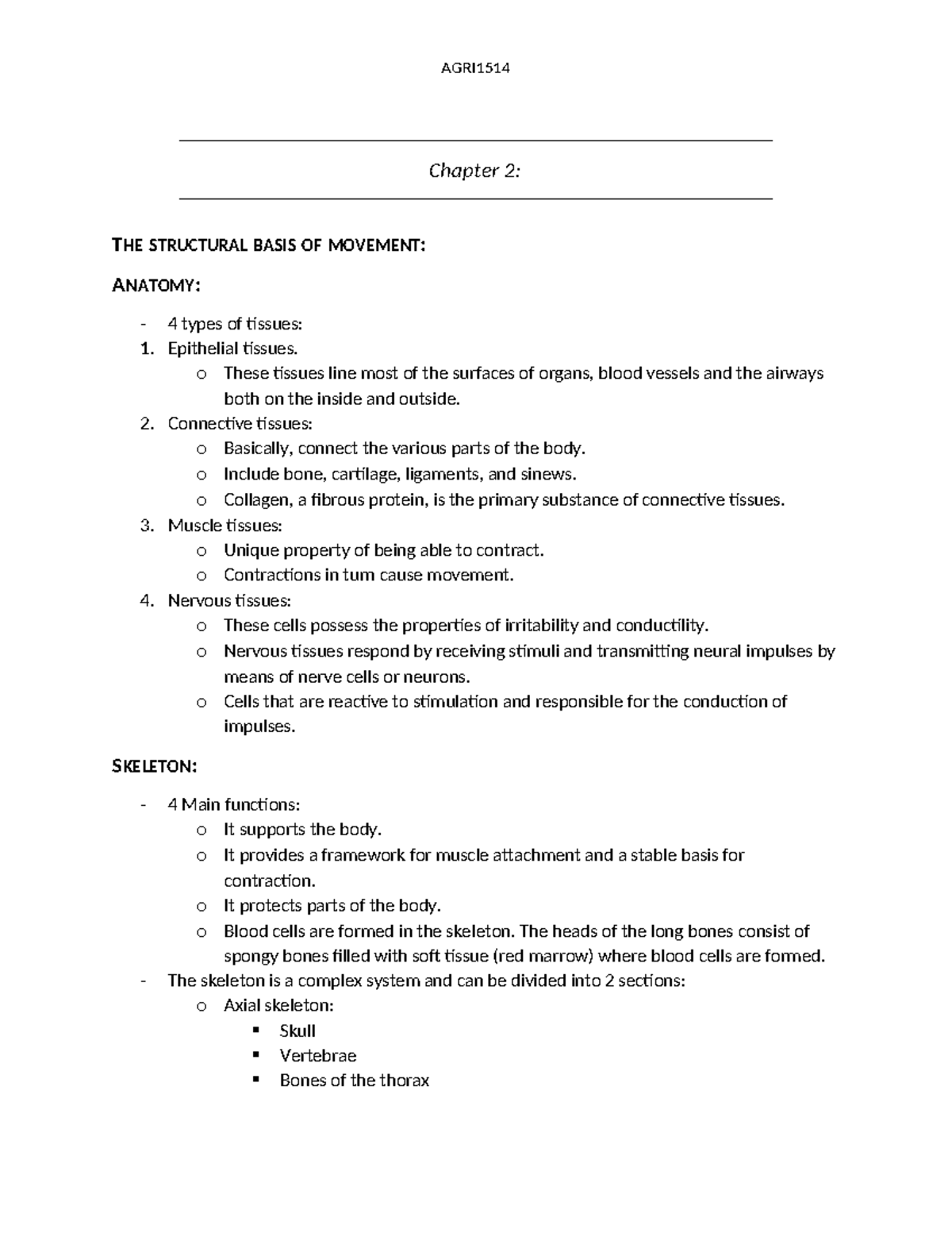 AGRI1514 - Chapter 2 - Summary Biological principles of Agriculture ...