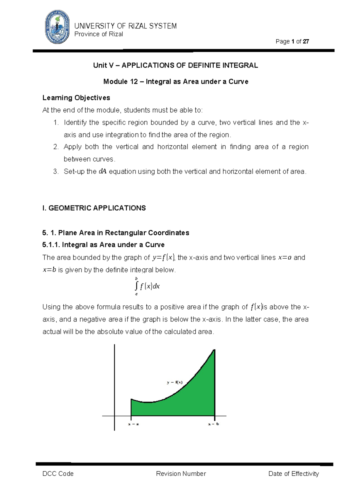MATH 3E IC Module 12 - Province of Rizal Page 1 of 27 Unit V ...