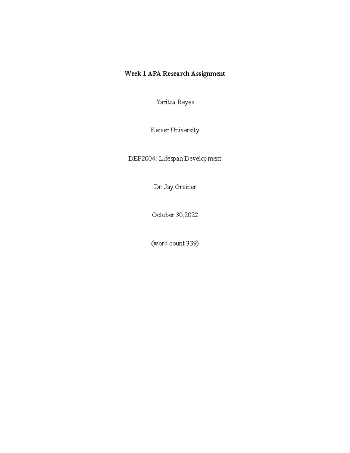 DEV2004-week1 research assignment - Week 1 APA Research Assignment ...
