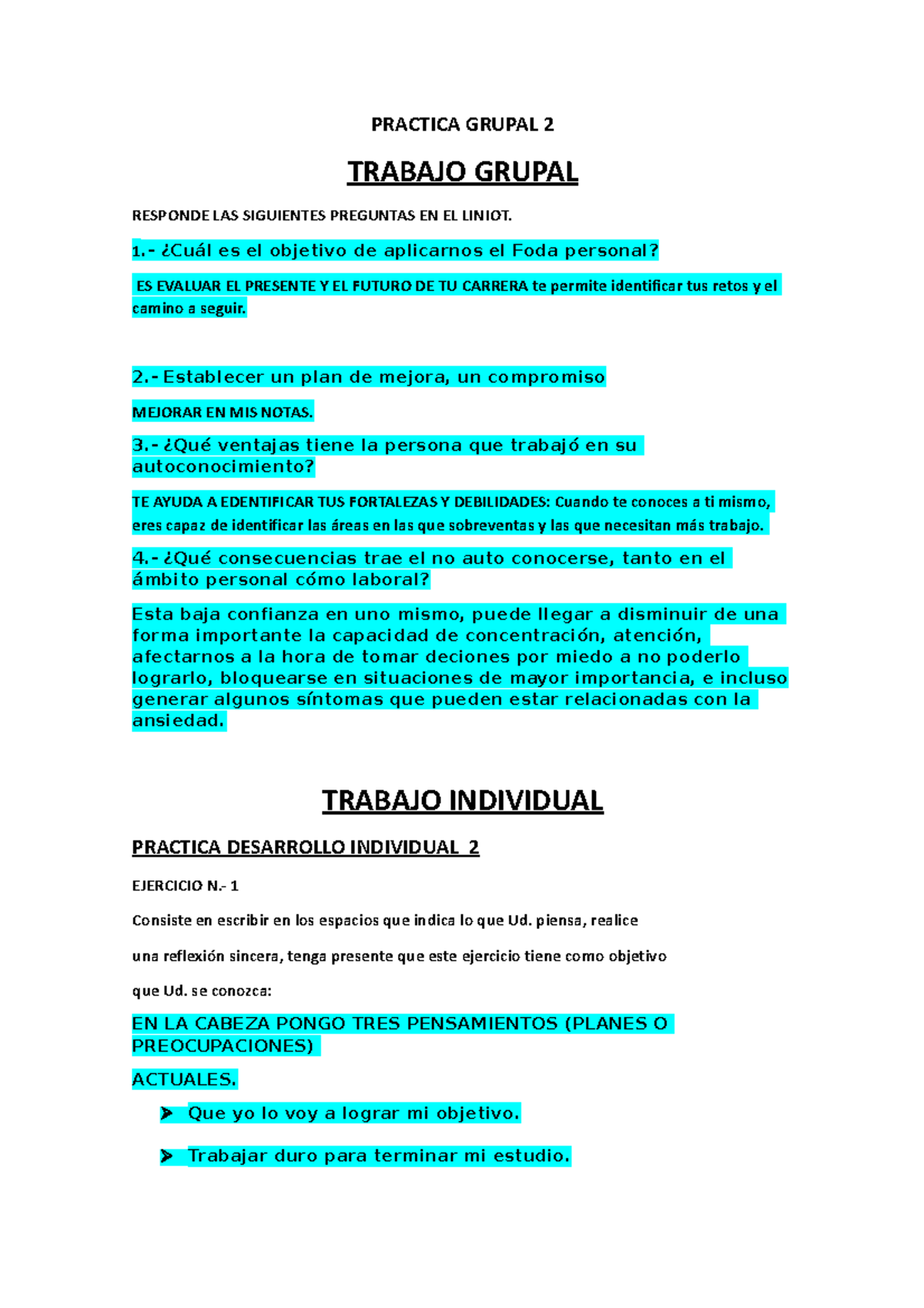 Practica Grupal 2 2023-20 yuber Chaupi Arosquipa - PRACTICA GRUPAL 2 TRABAJO GRUPAL RESPONDE LAS ...