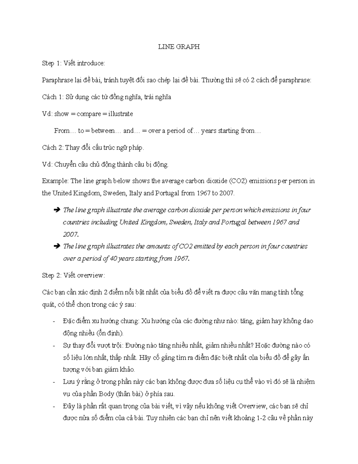 Writing task 1 - writting - LINE GRAPH Step 1: Viết introduce ...