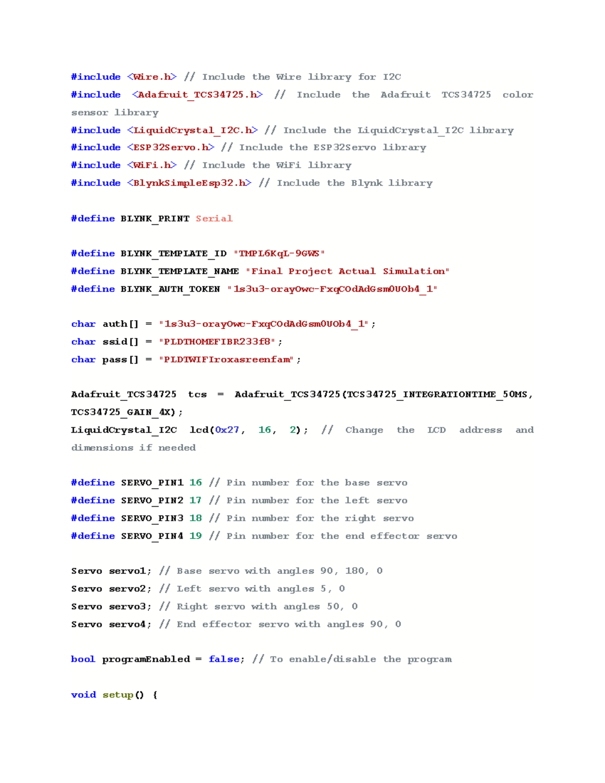 Code For Arduino Ide With Blynk Include Include The Wire