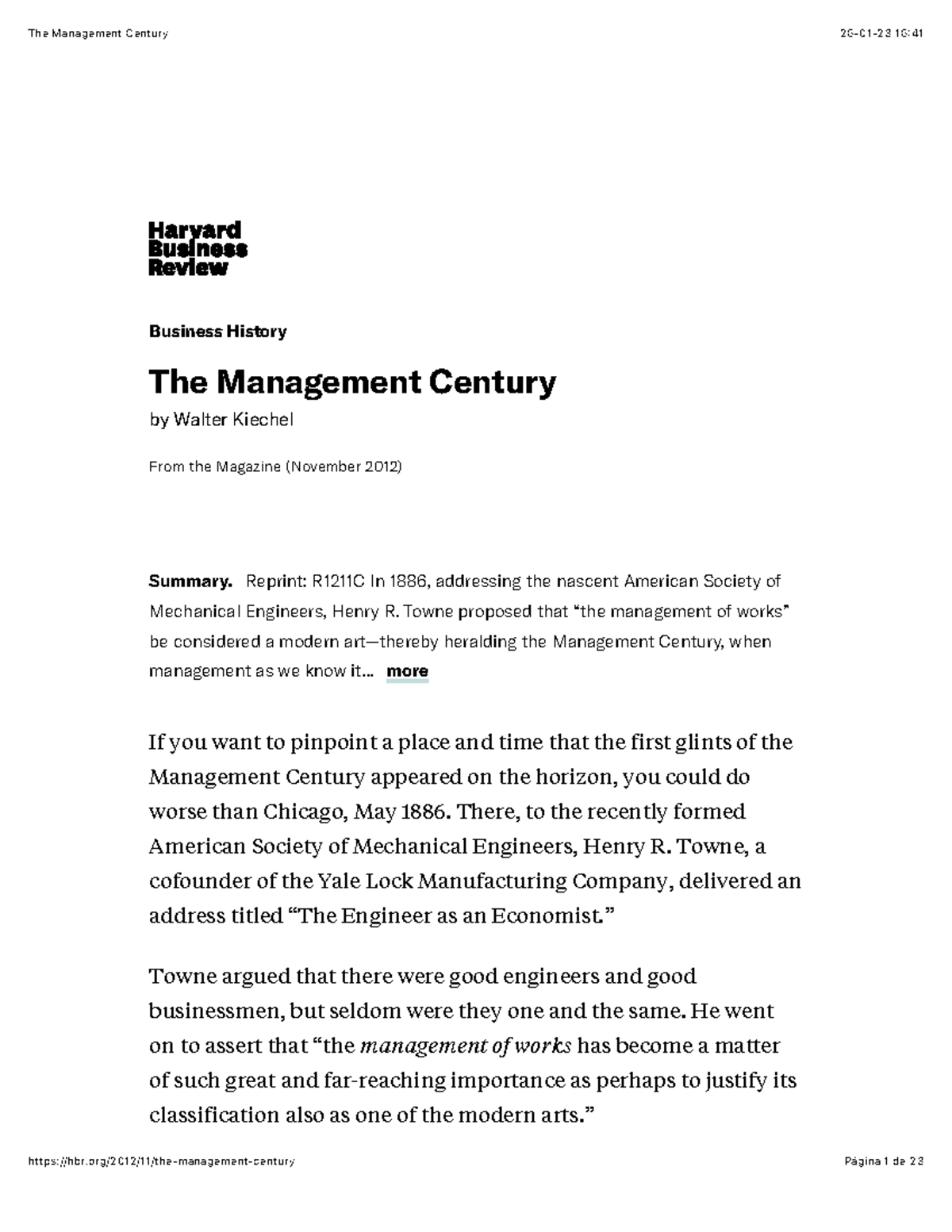 The Management Century - Business History The Management Century by ...