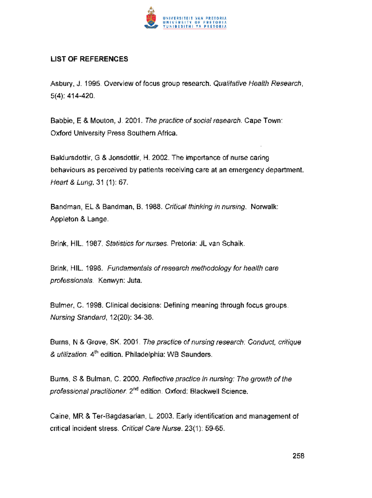 Education practice material - LIST OF REFERENCES - Studocu