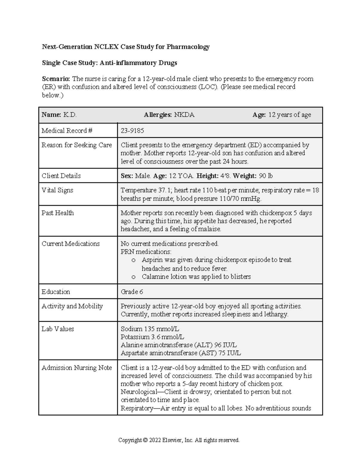 Pharmacology Anti-Inflammatory Drugs (Case Study Questions) - Next ...