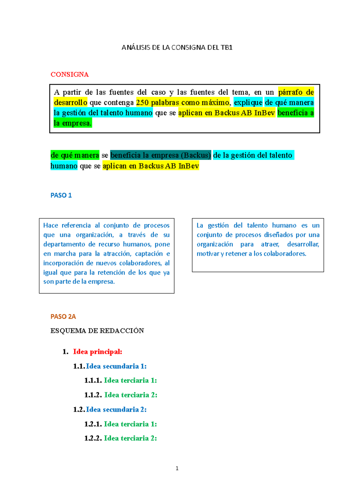 Análisis de la consigna del TB1 - ANÁLISIS DE LA CONSIGNA DEL TB ...