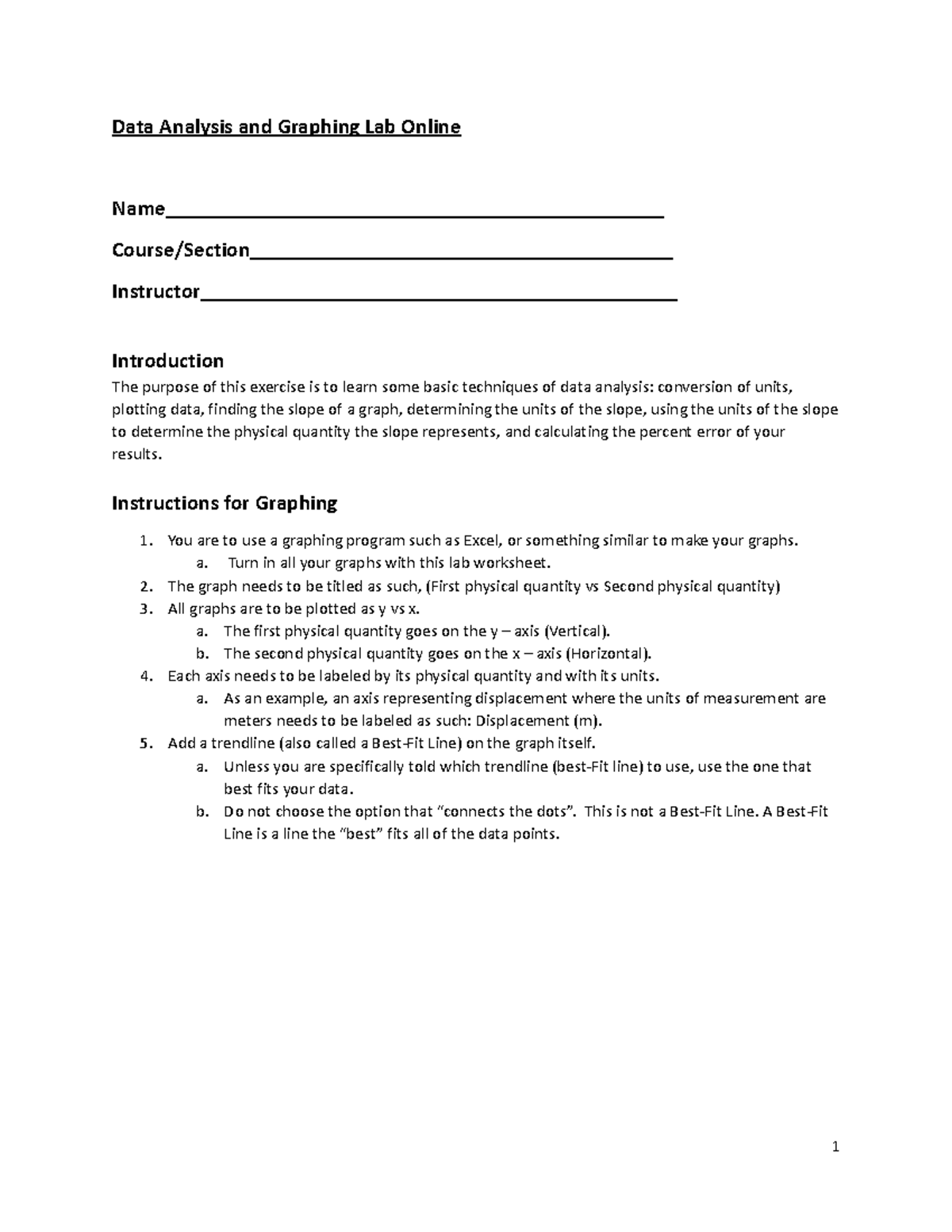 Fall22 Data Analysis and Graphing Online Edited 8 - Data Analysis and Graphing Lab Online - Studocu