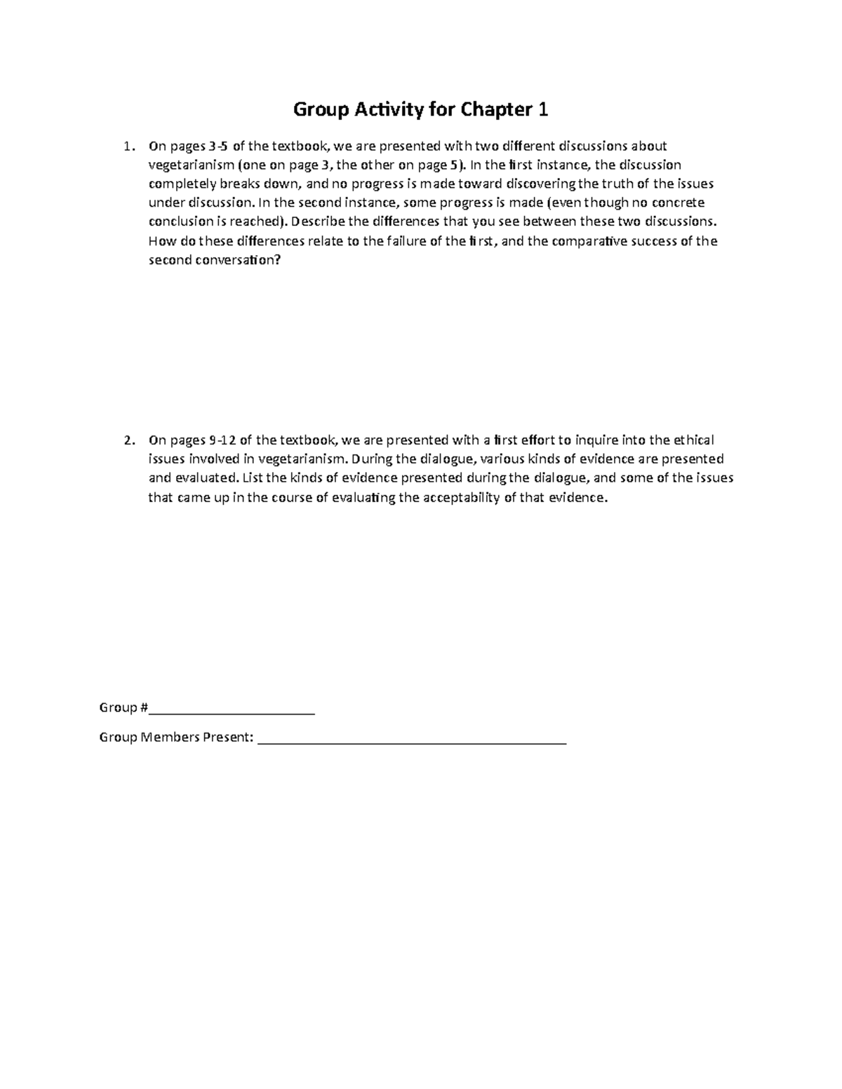Chapter 1 Group Activity Part 1 - Group Ac)vity for Chapter 1 On pages ...