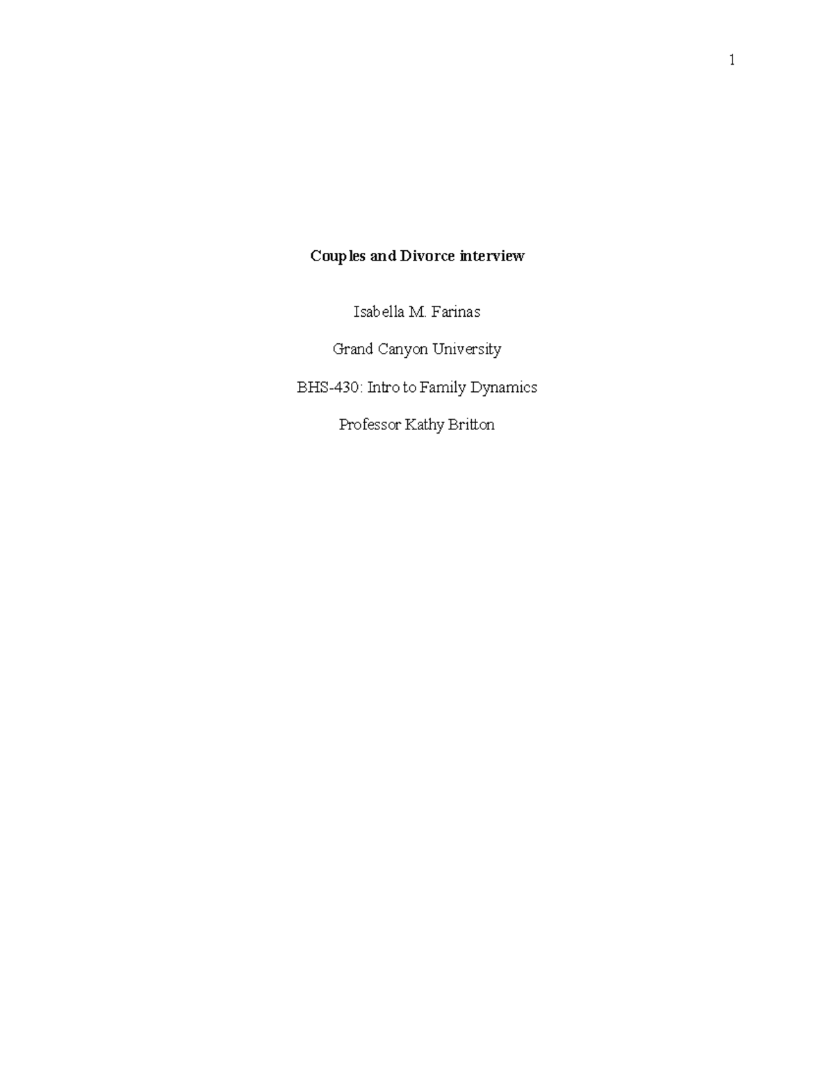 Couples and Divorce Interview - Couples and Divorce interview Isabella ...