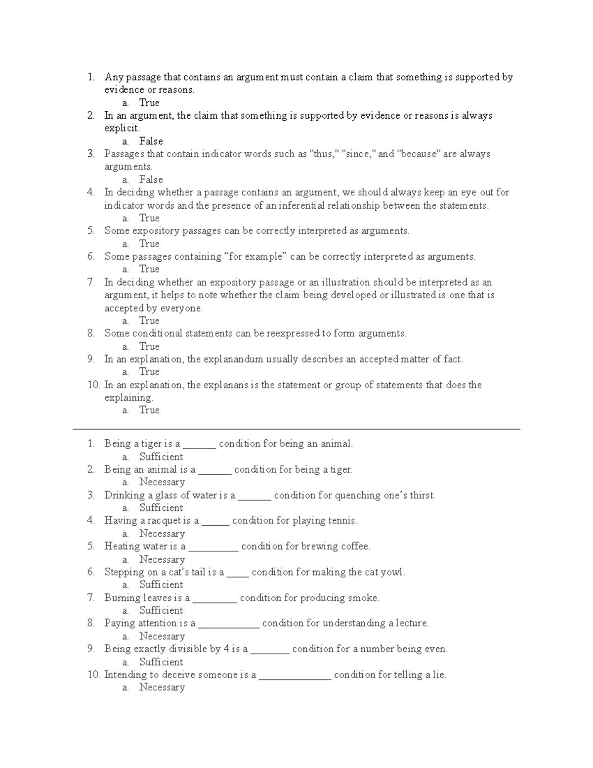 Logic 1.2 Section Exercises - Any passage that contains an argument ...