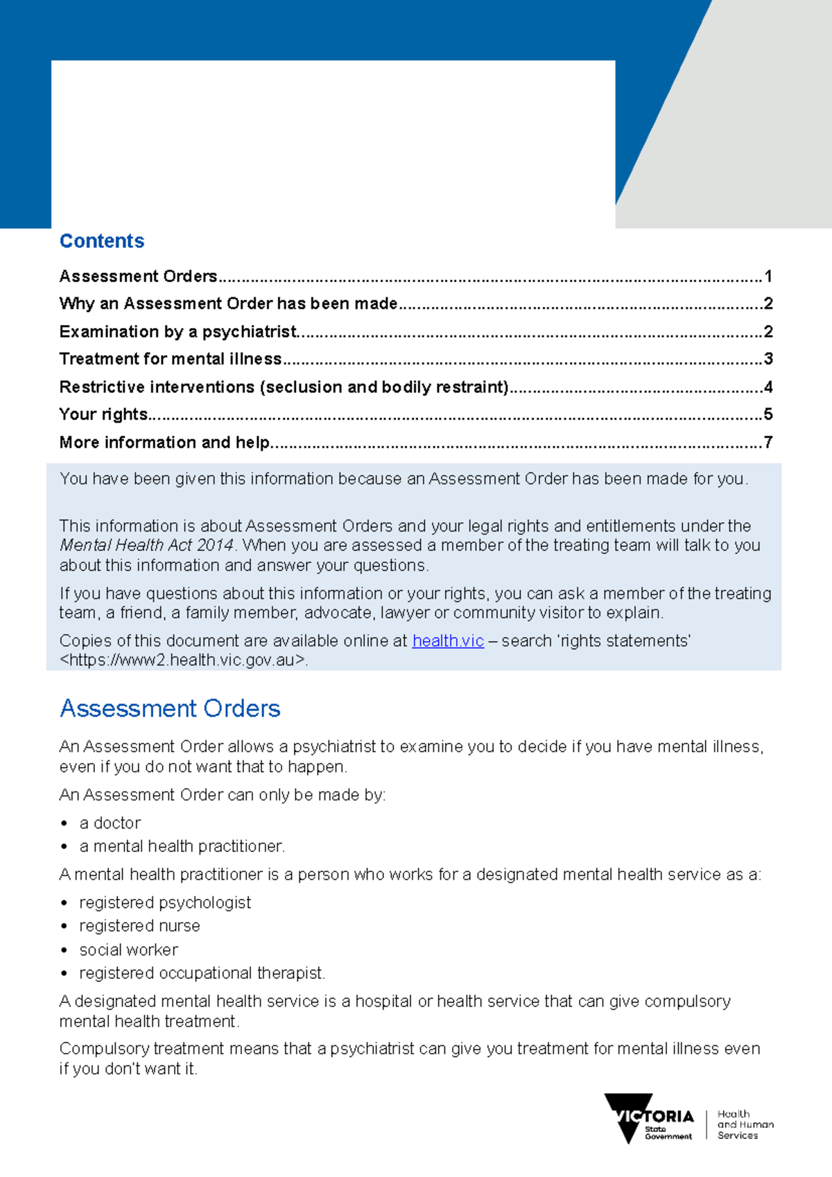 Assessment Order Statement of Rights - Assessment Order Statement of ...