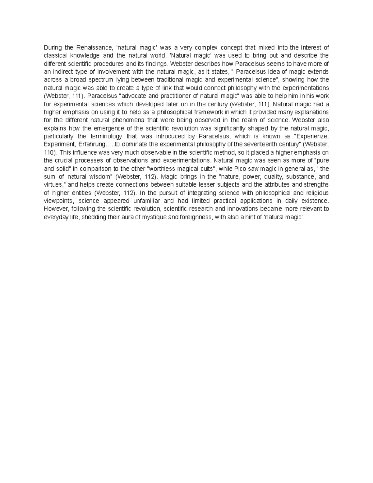 Natural magic - Assignment - During the Renaissance, ‘natural magic ...