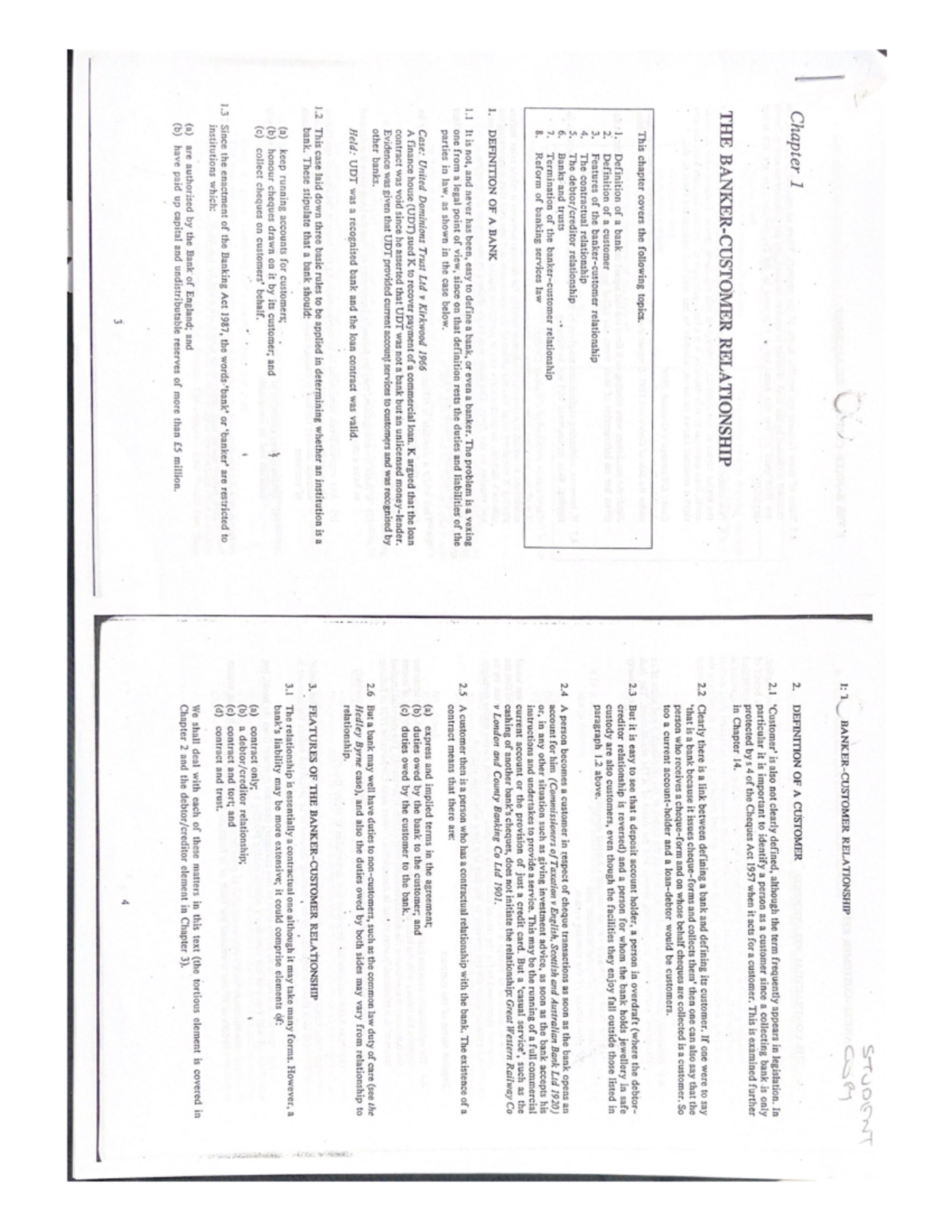 Chapter 1 - Banker-Customer Relationships - STUDENT 1: RELATIONSHIP ...
