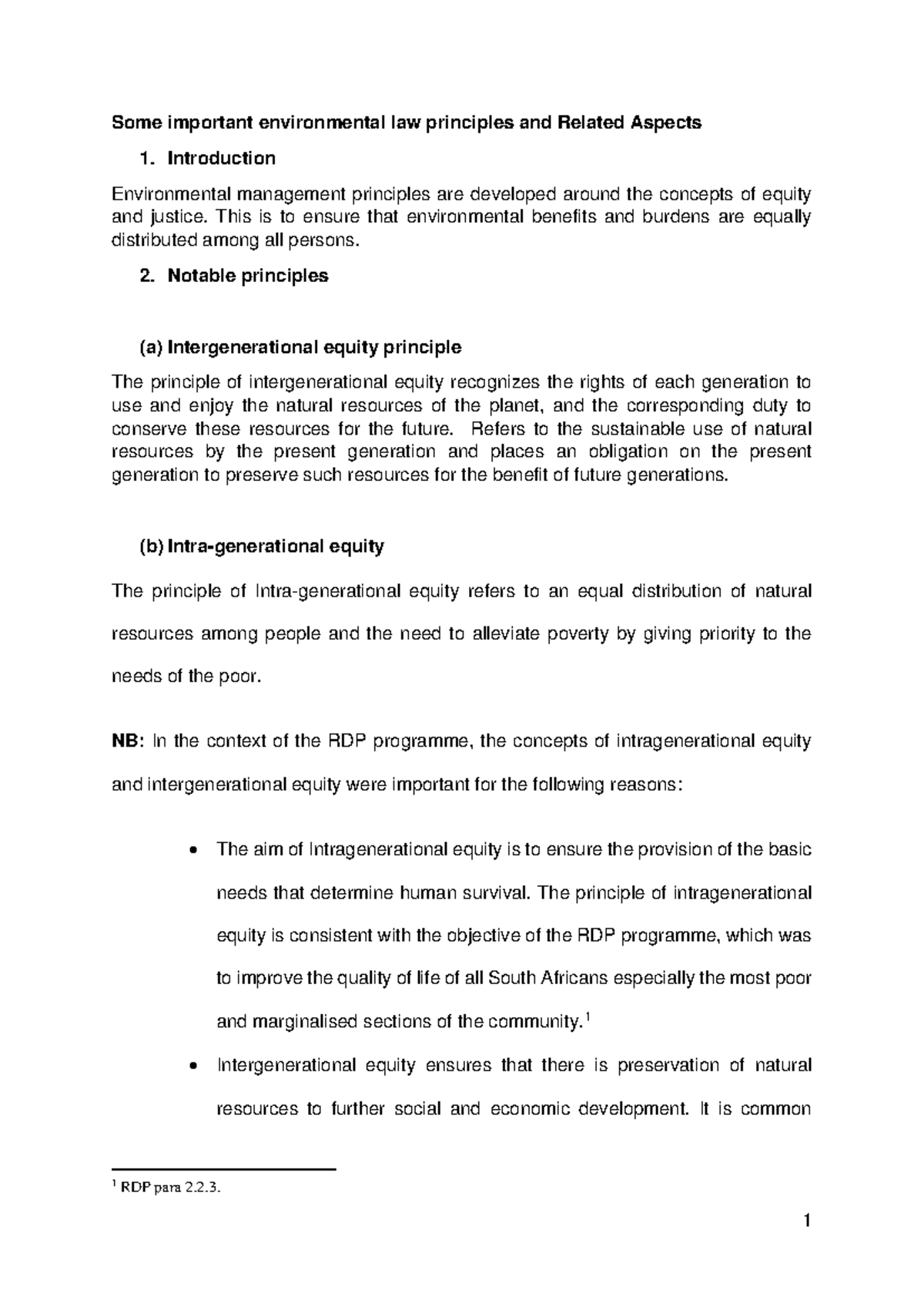 Some important environmental law principles - Introduction ...