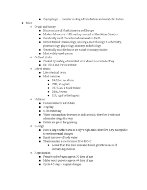 LAS 1 - intro - Lab Animal Science Notes - Why were Mice used to fight ...